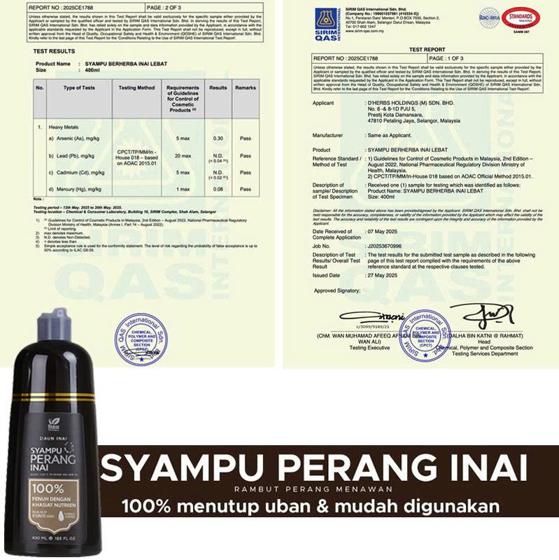 DEAL DIBUKA | DHERBS SYAMPU PEWARNA RAMBUT INAI LEBAT BLACK & BROWN ...