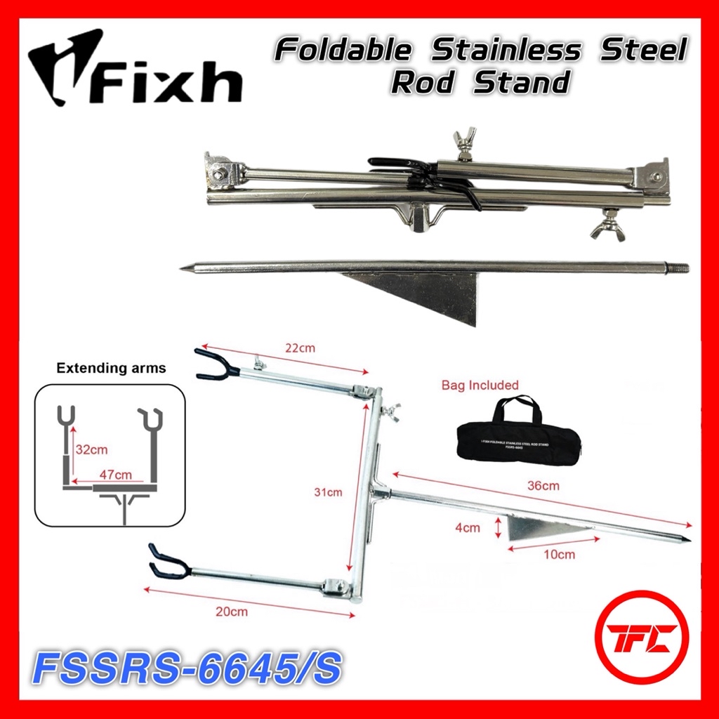 I-FIXH Foldable Stainless Steel Rod Stand Pancang Kolam U V Shape ...