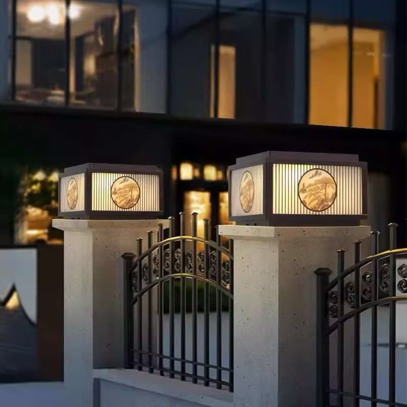 Outdoor Gate Light Solar Outdoor Pillar Lights IP67 Waterproof Solar ...