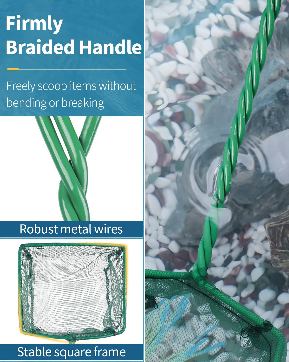 Aquadine Fine Mesh Aquarium Net – Professional Fish Catching Net for ...