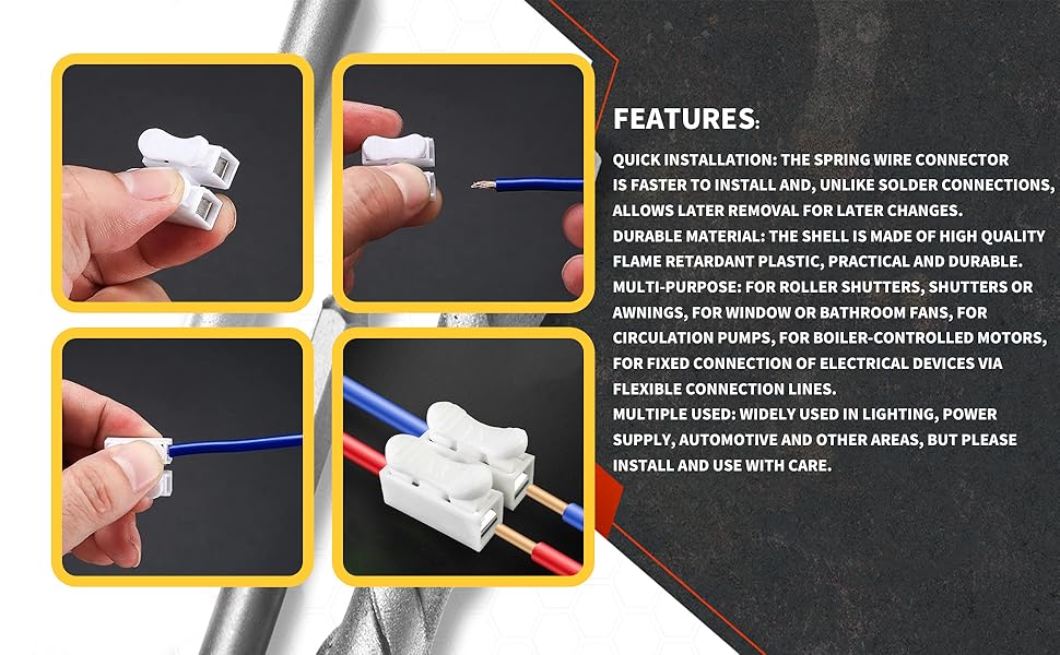 A&H Electrical Wire Quick Connect 2 Pin 3 Pin Wire Connector Tool-Free ...
