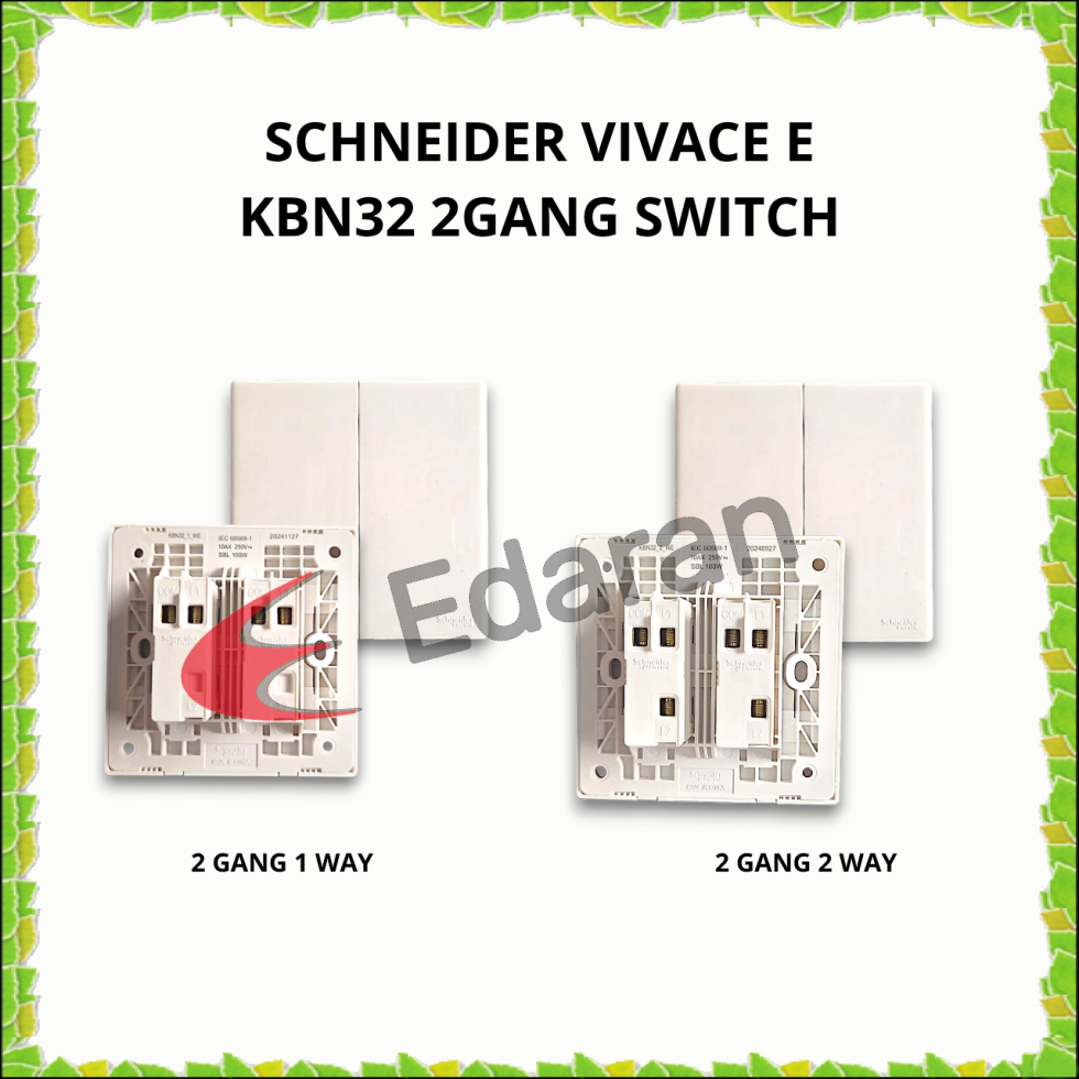 SCHNEIDER VIVACE E KBN32 2GANG SWITCH | Shopee Malaysia
