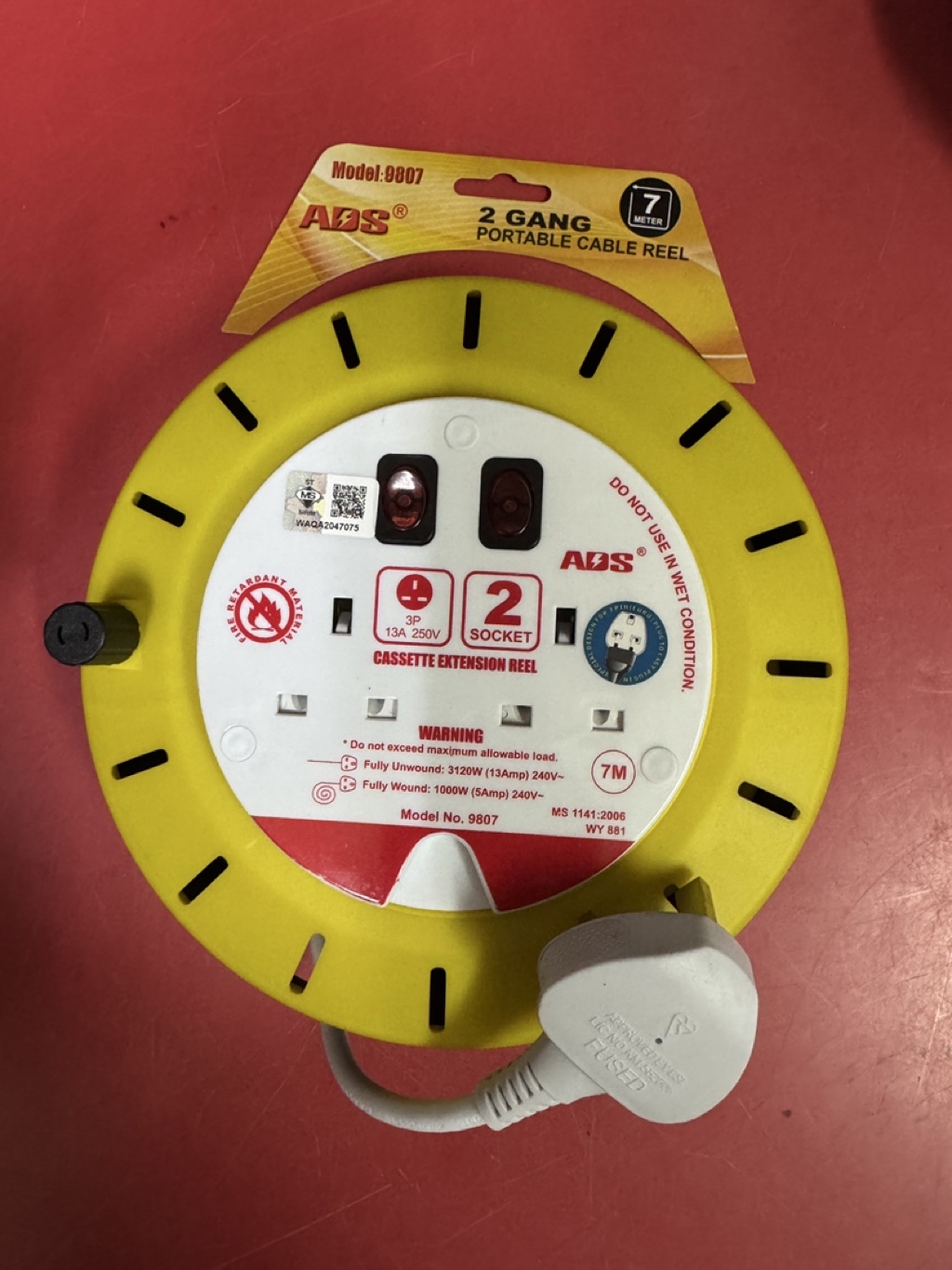 EUROSAFE/ADS Cable Reel |2Gang Socket Extension Cable Box [ 5METER ...