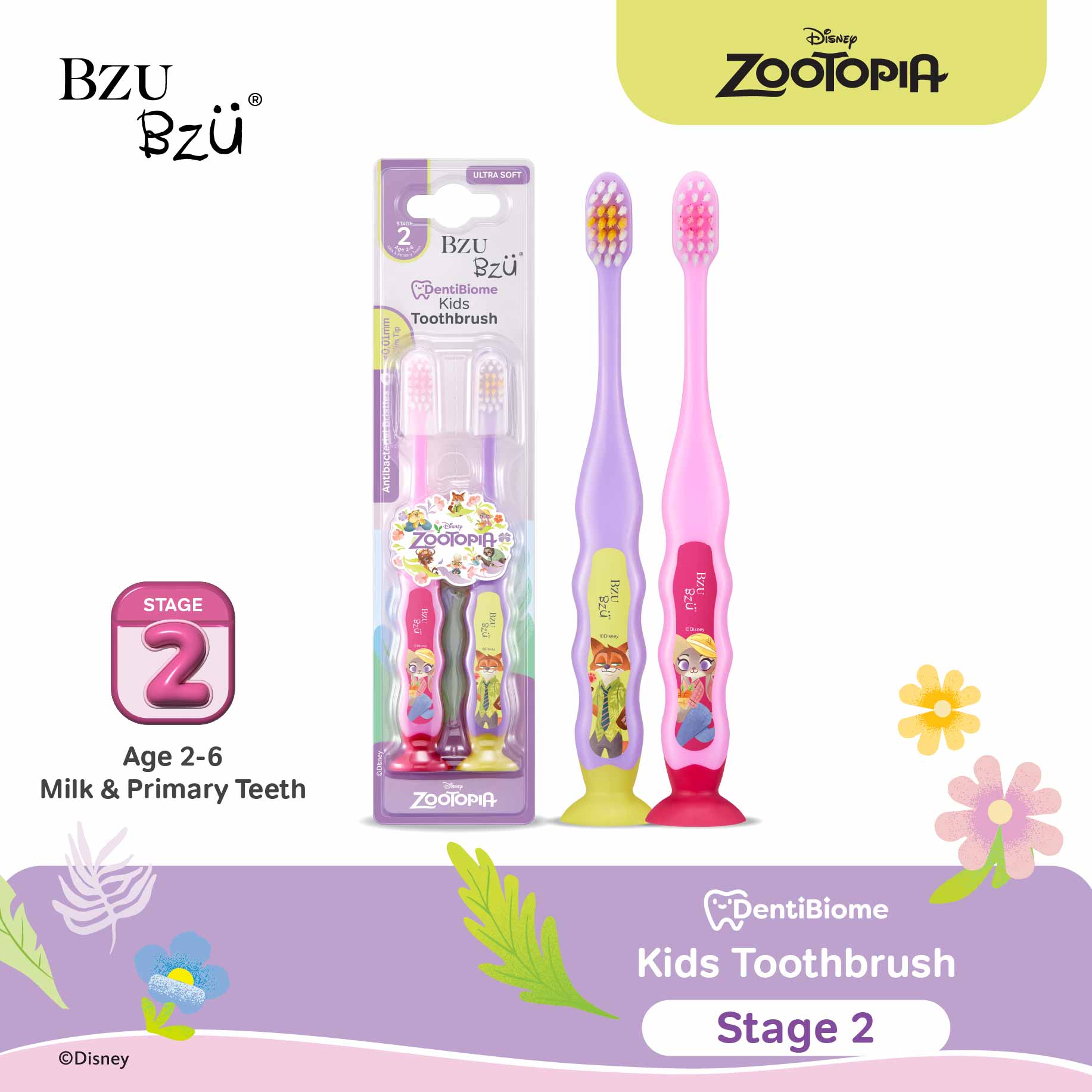 BZU BZU DentiBiome Kids Toothbrush (Stage 2) - 2pcs set | Shopee Malaysia