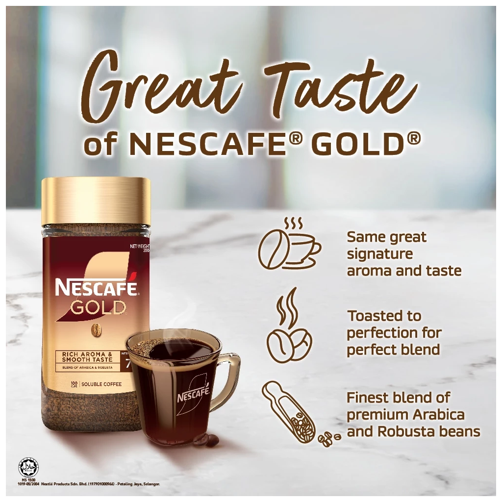 NESCAFE GOLD Arabica Instant Coffee Powder Jar 200g | Shopee Malaysia