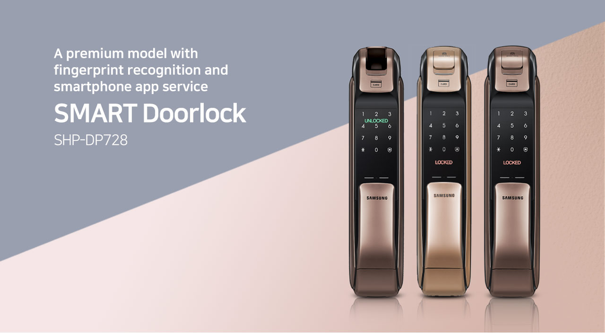 Samsung SHP-DP728 | Bluetooth PUSH-PULL Samsung Digital Door Lock | 1 ...