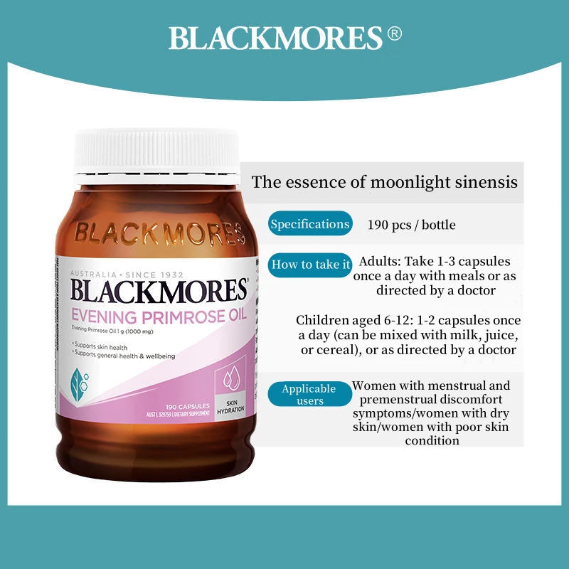 Blackmores EPO Evening Primrose Oil 1000MG 190 Capsules Softgel For ...