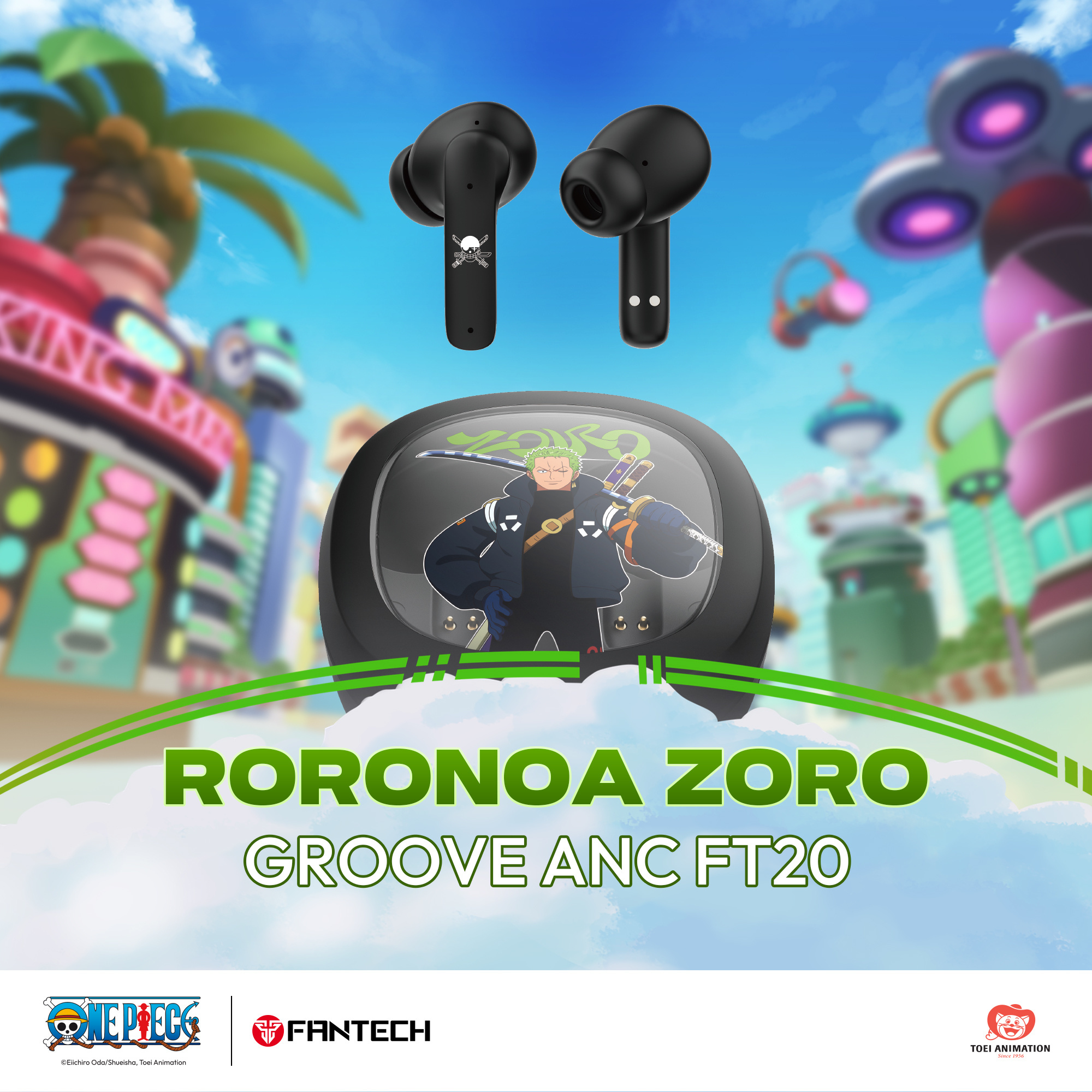 Fantech x One Piece - Roronoa Zoro Groove ANC FT20 Earphone | Shopee ...