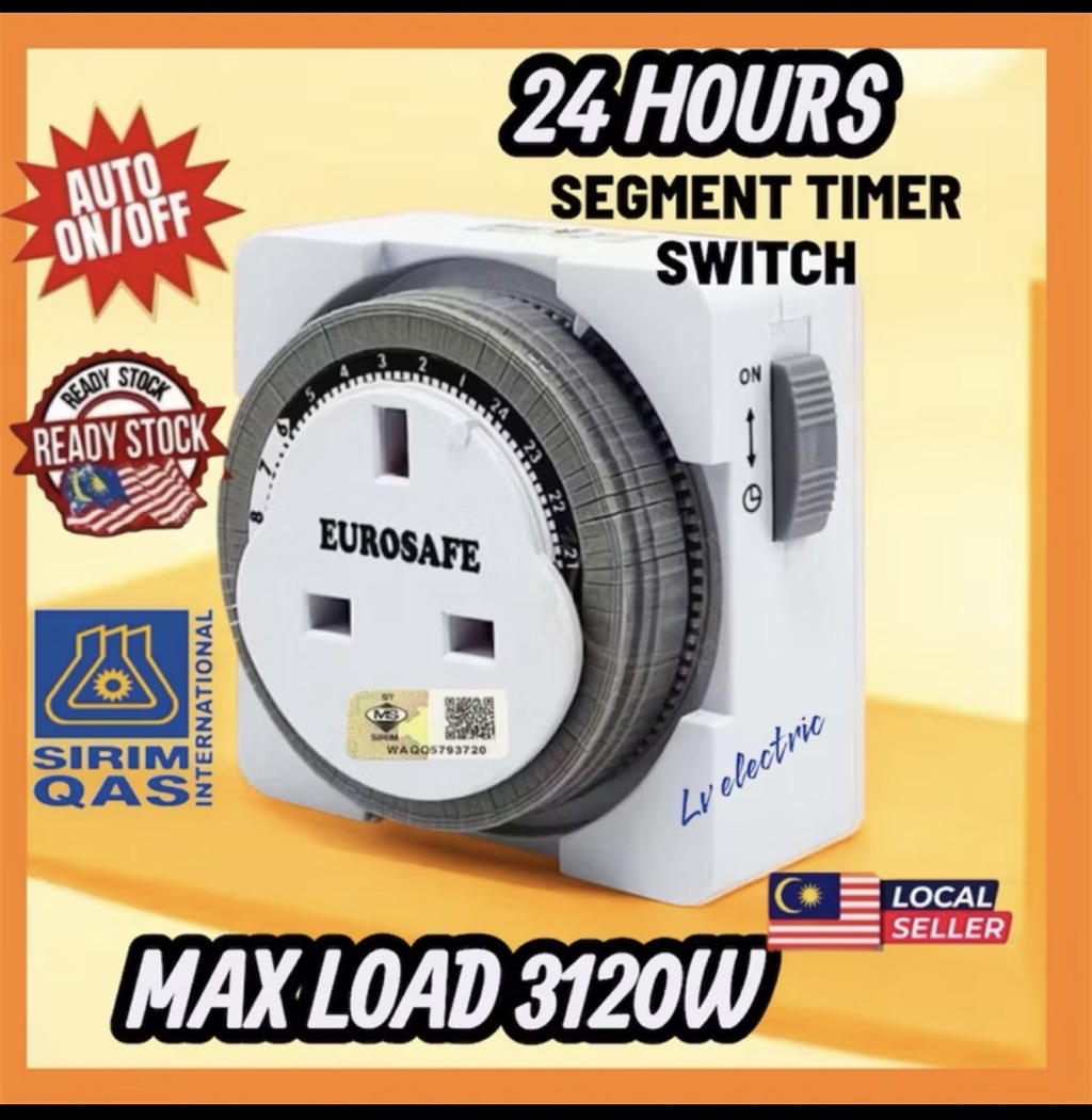 Multi Programmer Timer 13A SOCKET EUROSAFE sirim 🔥 | Shopee Malaysia