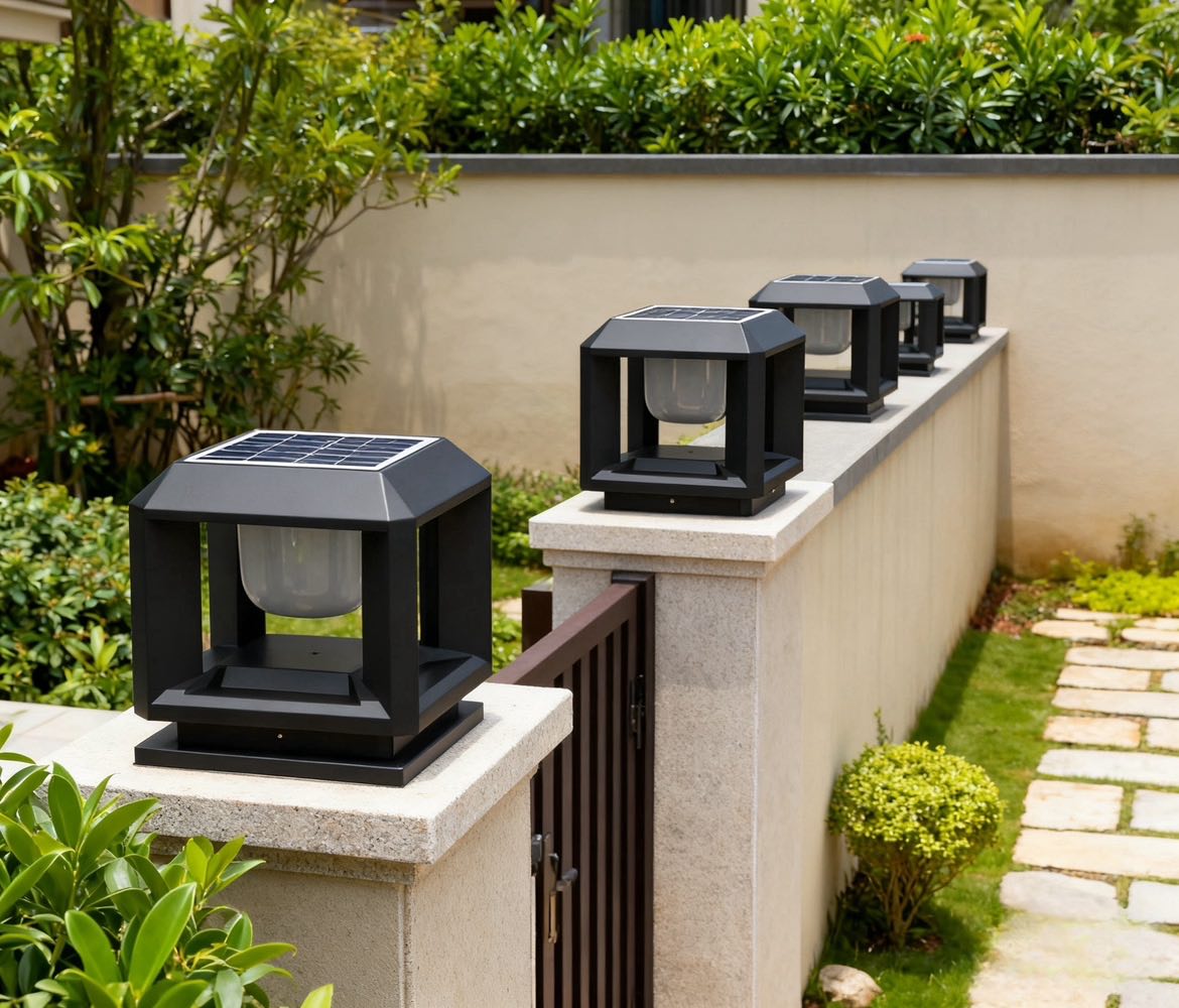 Solar Gate Lamp Waterproof Lampu Pagar Gate Light Outdoor Pillar Light ...