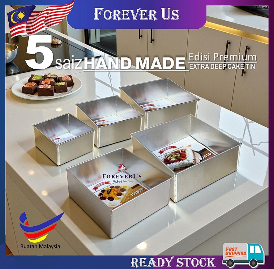 Aluminium Extra Deep Square Cake Mold / HAND MADE (Deep 8.5CM) - 5 ,6 ...