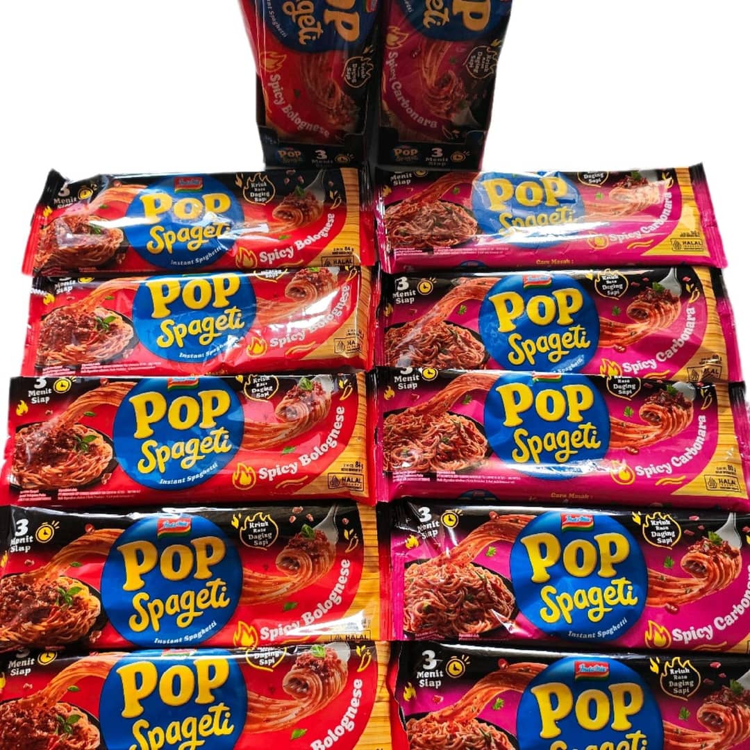 Pop Spaghetti Instan Halal 20 Pek Spicy Carbonara & Spicy Bolognese ...