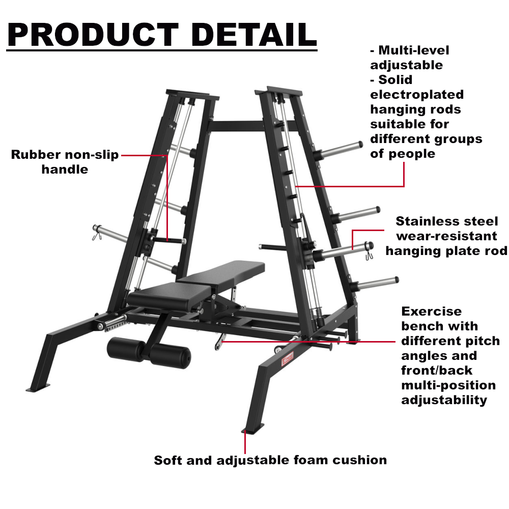 Smith Machine Bench Press Converging Commercial Plate Loaded Machine ...