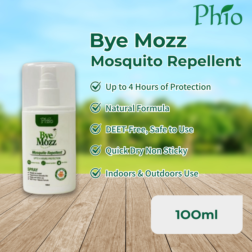 Phio Bye Mozz Mosquito Repellent Spray 100ml | Indoor Outdoor Daily Use ...