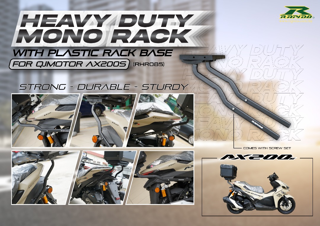 RAPIDO Heavy Duty Mono Rack J AX200s Monorack QJMOTOR AX200S Rear Rack ...