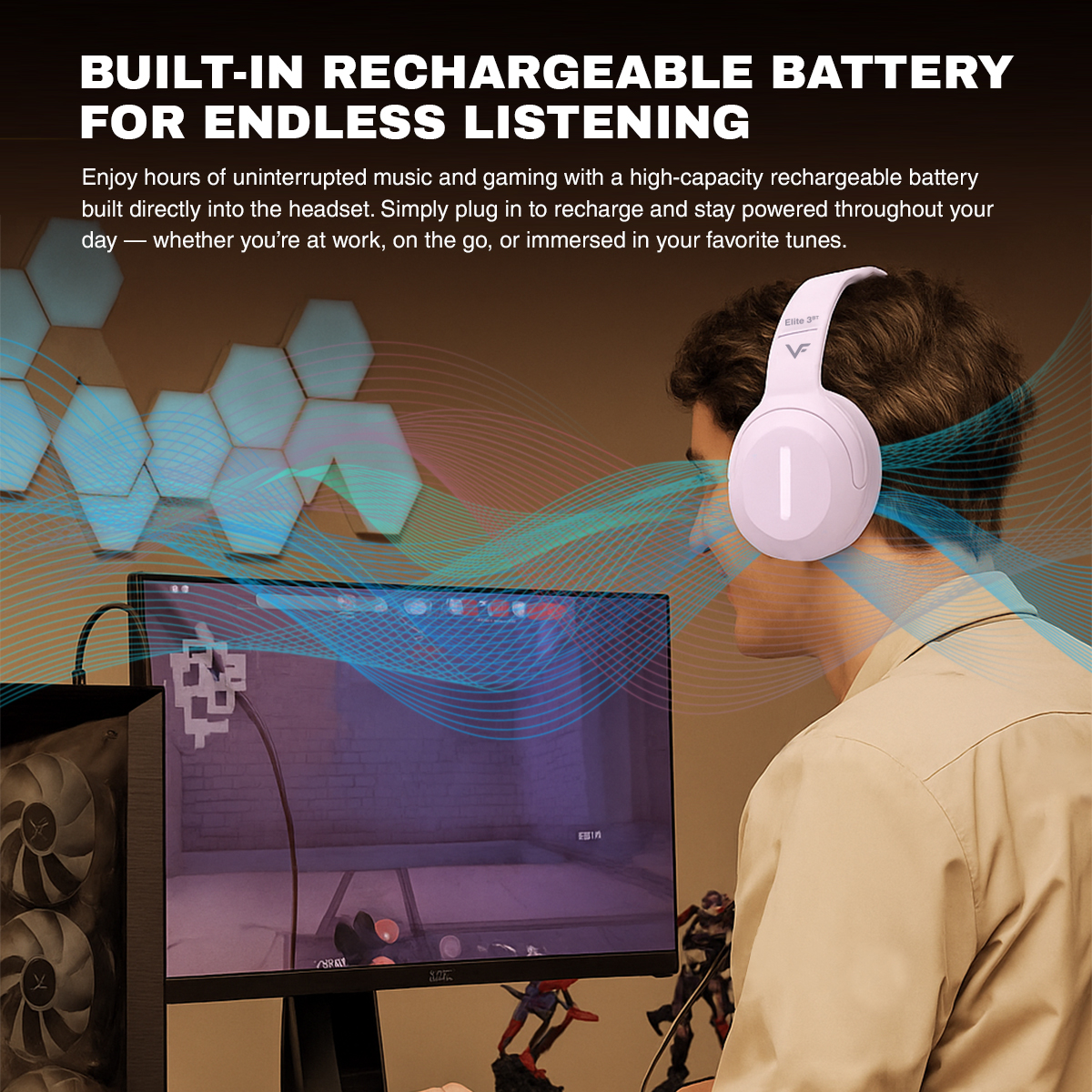 Vinnfier VF Elite 3 BT Wireless Over-Ear Headphones | Bluetooth V6.0 ...