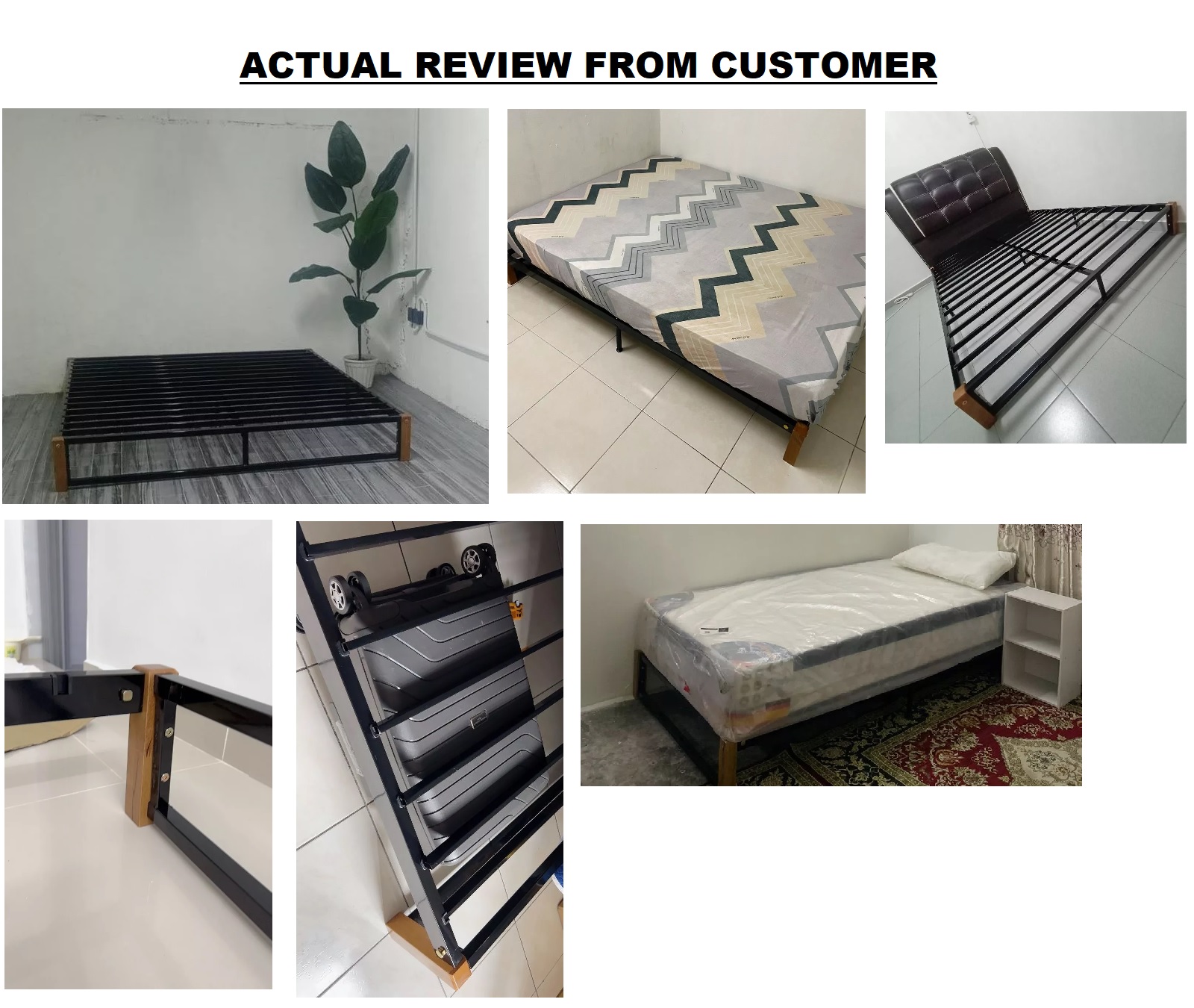 READY STOCK KEDAH Queen / Single Platform No headboard Bed Frame Metal ...