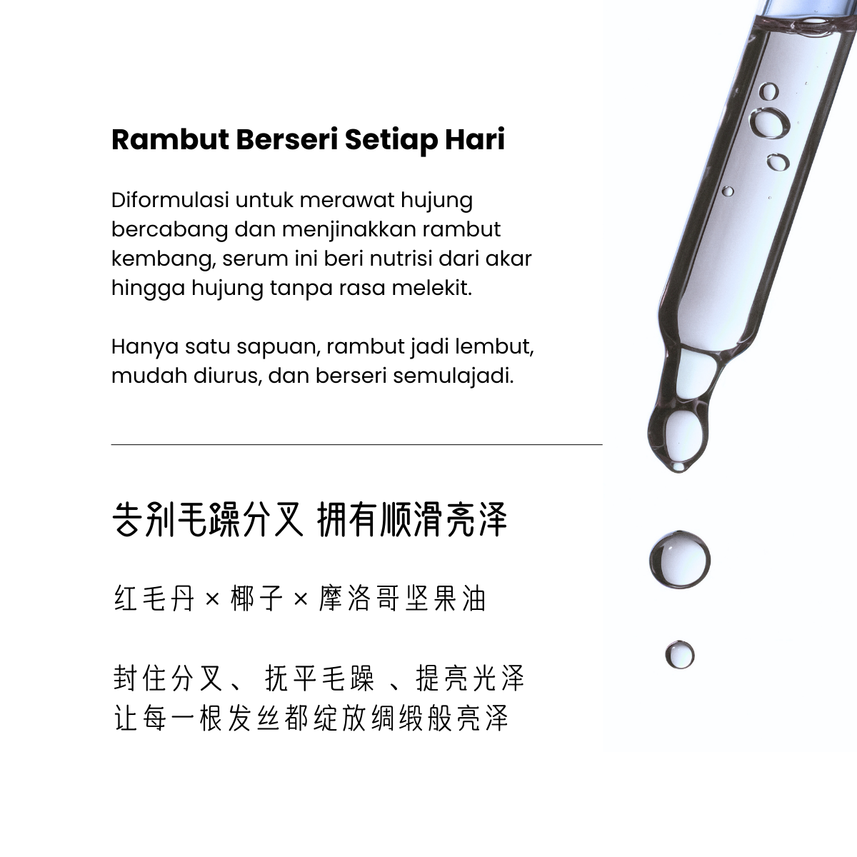 deserve SUPER SMOOTH Anti-Frizz Rambutan Hair Oil Serum | Shine ...