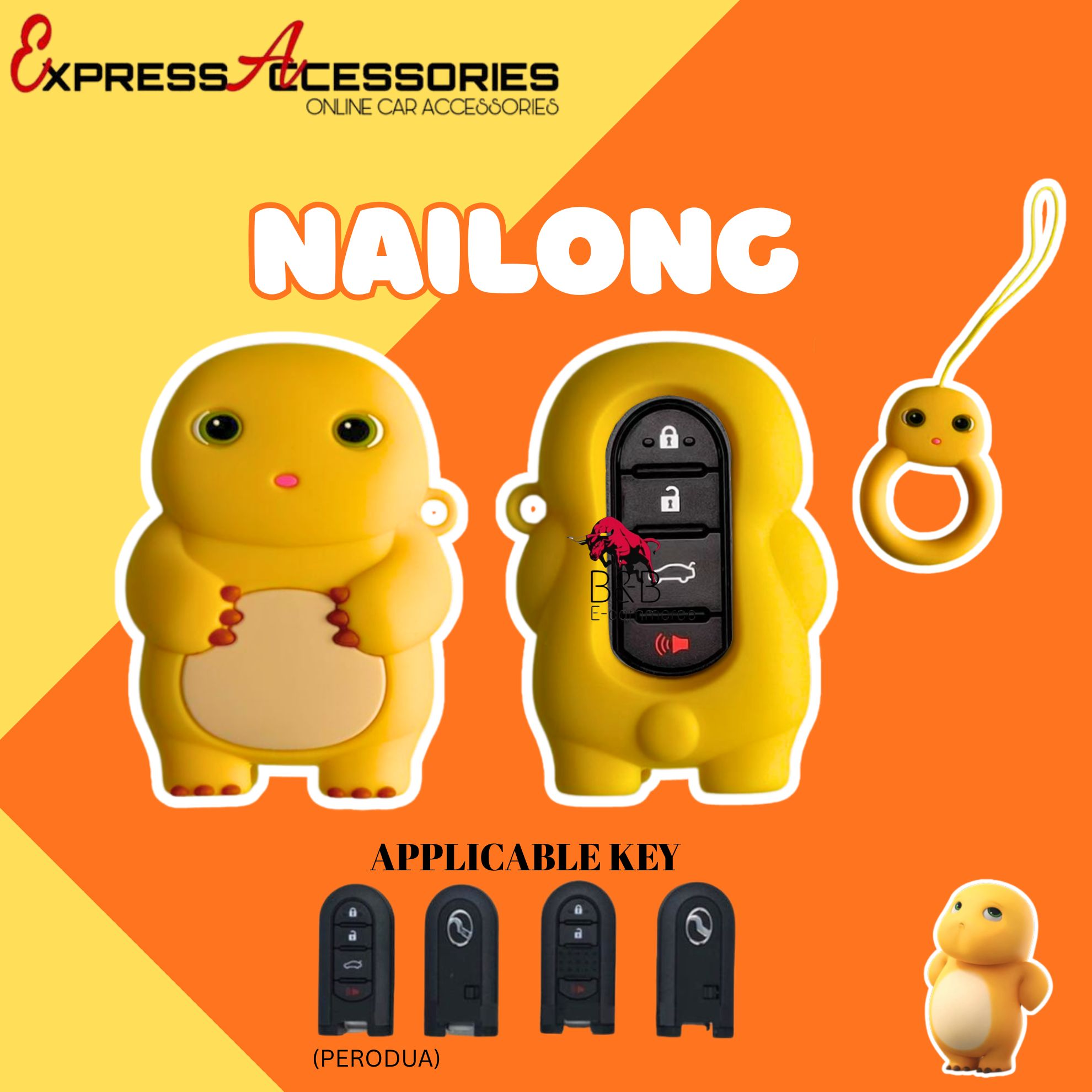 NAILONG MILK DINO CAR CARTOON KEY COVER KARTUN SARUNG KUNCI KERETA ...