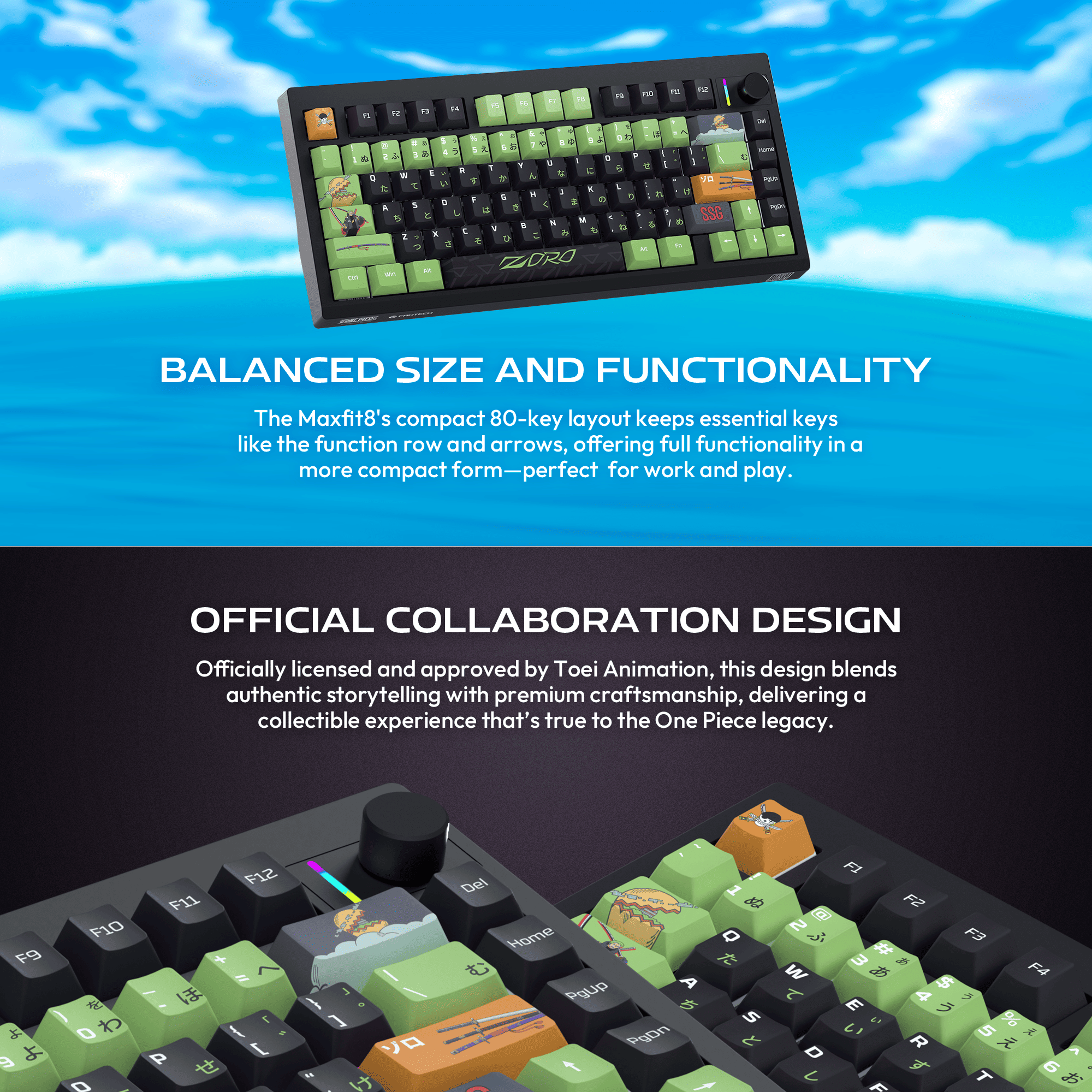 Fantech x One Piece Zoro Maxfit8 MK921 Mechanical Keyboard | Hot ...