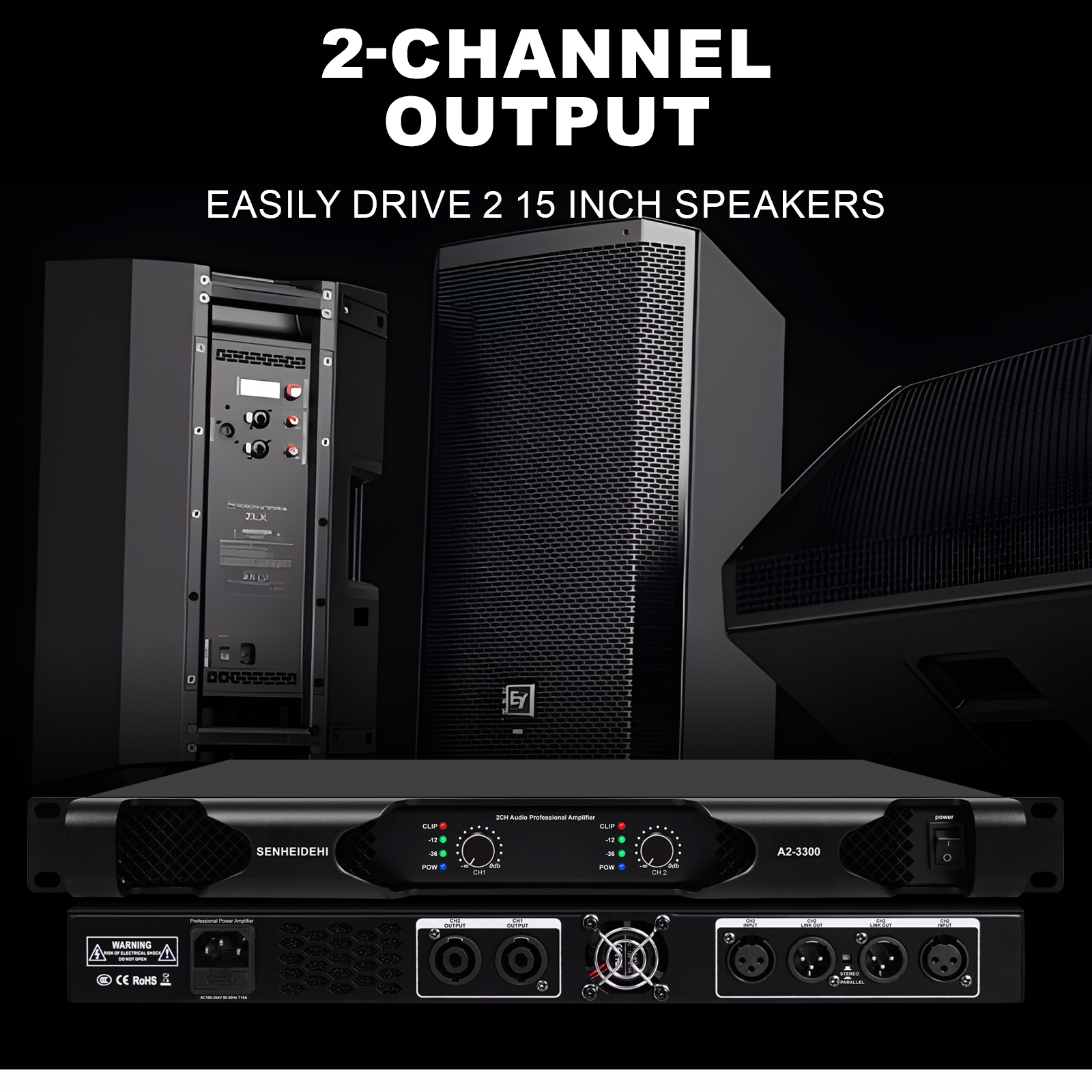 Digital Power Amplifier (3300watts x2/4) Channel Power Amplifier Class ...