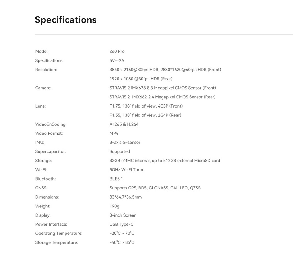 [NEW LAUNCH] DDPAI Z60 Pro 4K GPS 3 Channel Front & Rear Super ...