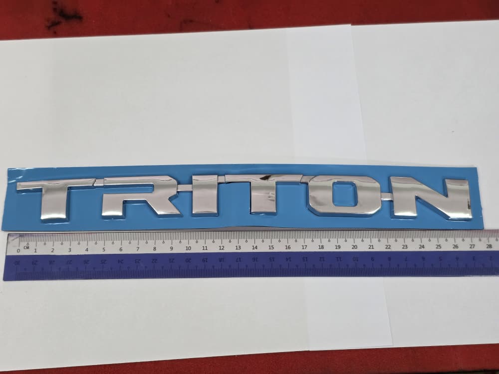 new triton emblem triton baru triton logo rear word triton chrome black ...