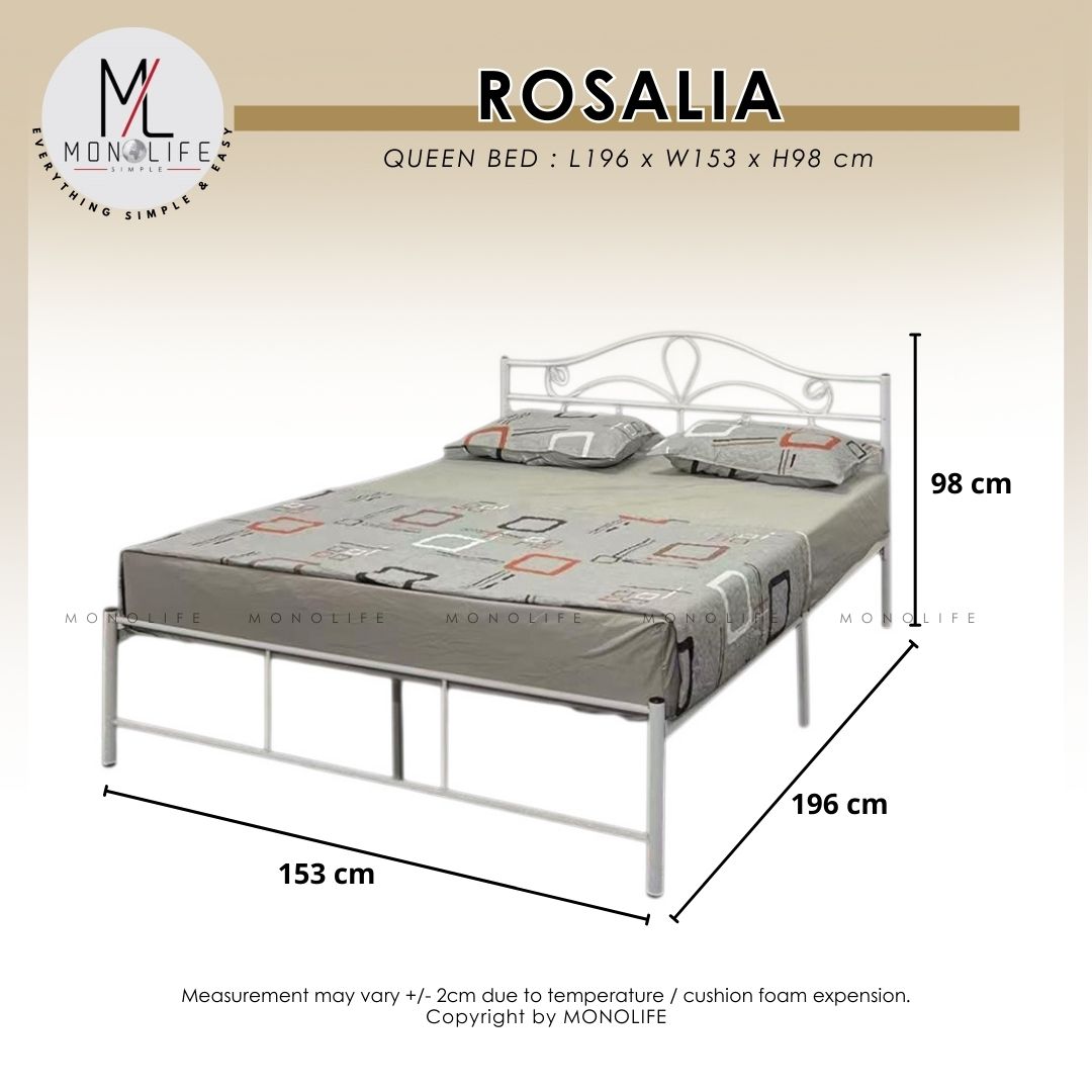Monolife* Modern White Anti-Rust Strong & Durable Metal Bed Frame ...