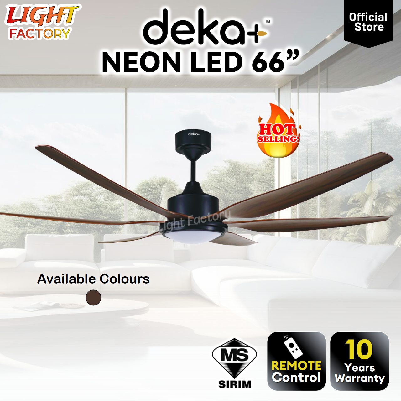 🔥HOT🔥DEKA RECAVO NEON 66" 6 Blades DC Ceiling Fan with Light 6 Speed ...