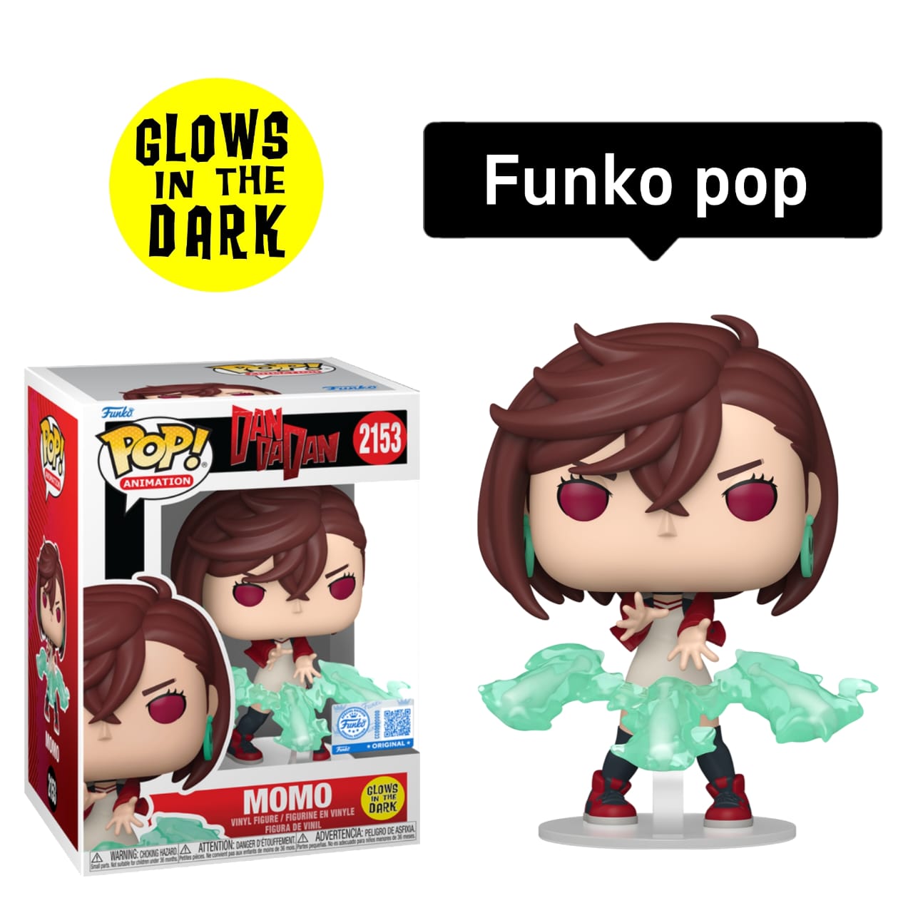 Original Funko Pop! Animation Dan Da Dan 2153 Momo (Glows In The Dark ...