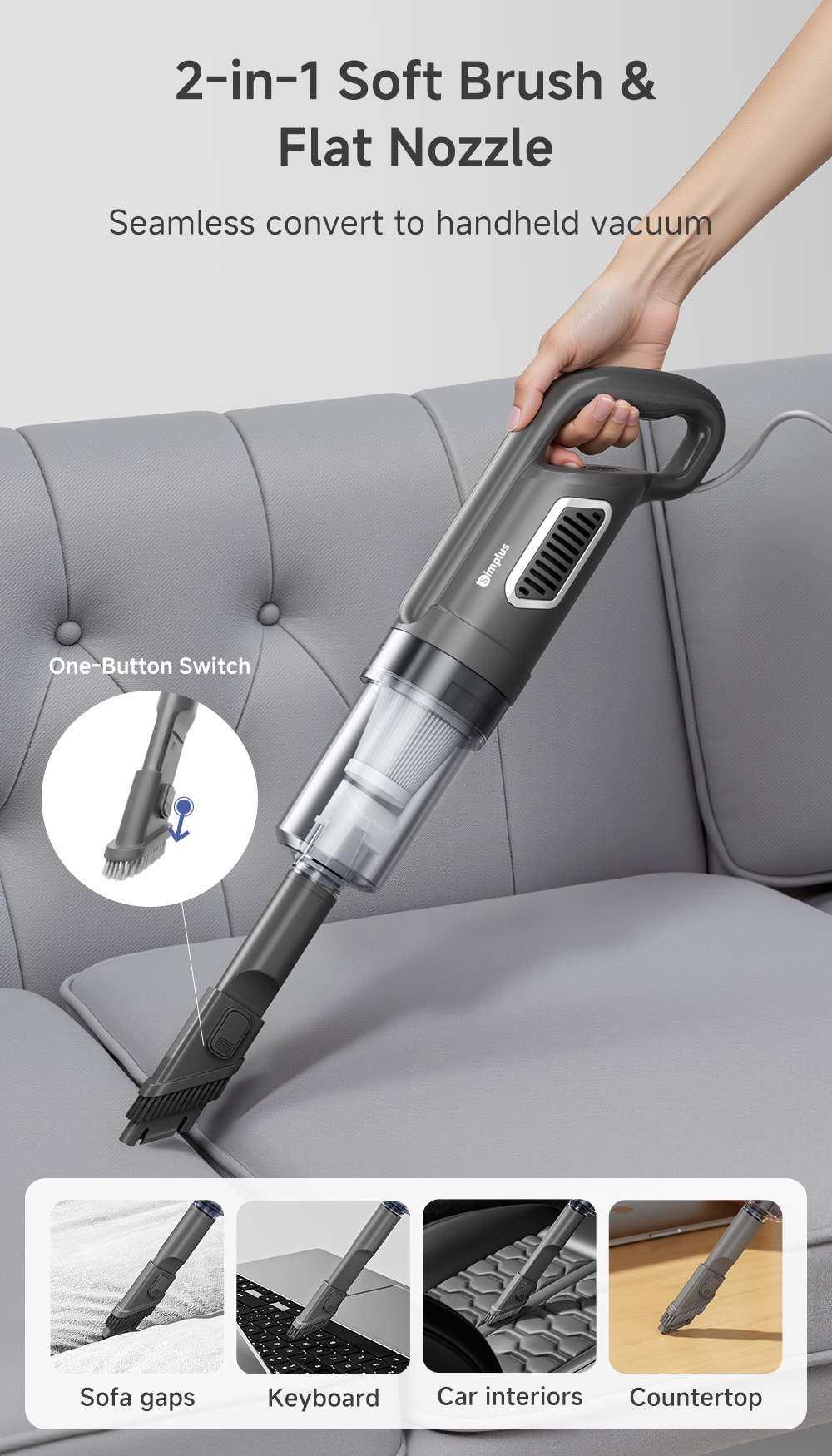 Simplus Corded Vacuum Cleaner | 18,000Pa Suction Power | 500W丨Hepa F8 ...