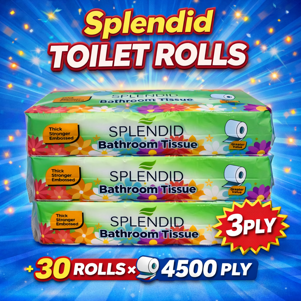 Splendid Toilet Paper Tissue Roll Bathroom Tissue 4500 Pcs 3 Ply Virgin ...