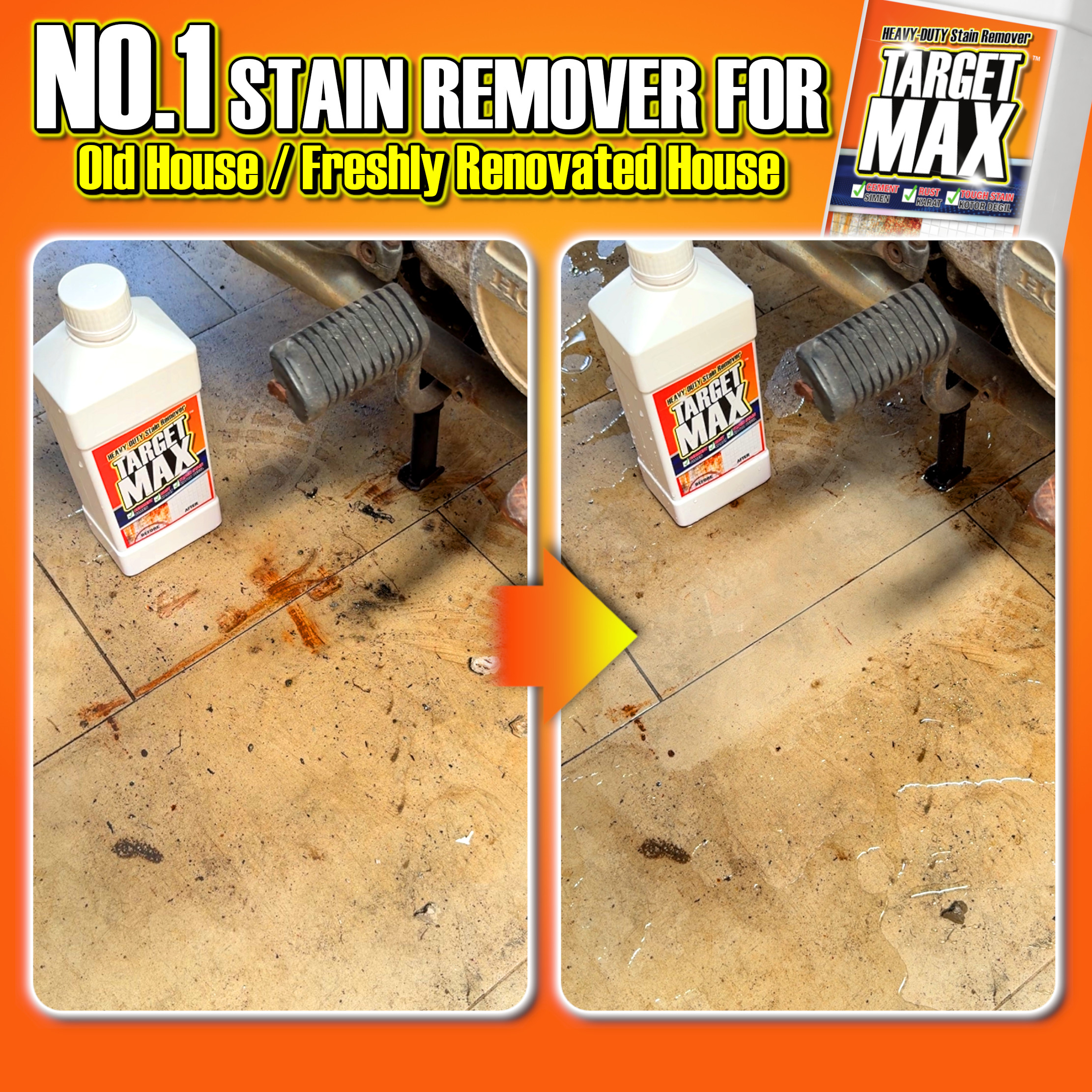 TARGET MAX Pencuci Kotoran Degil 1L | Pencuci Rust Cement Lantai | Tile ...