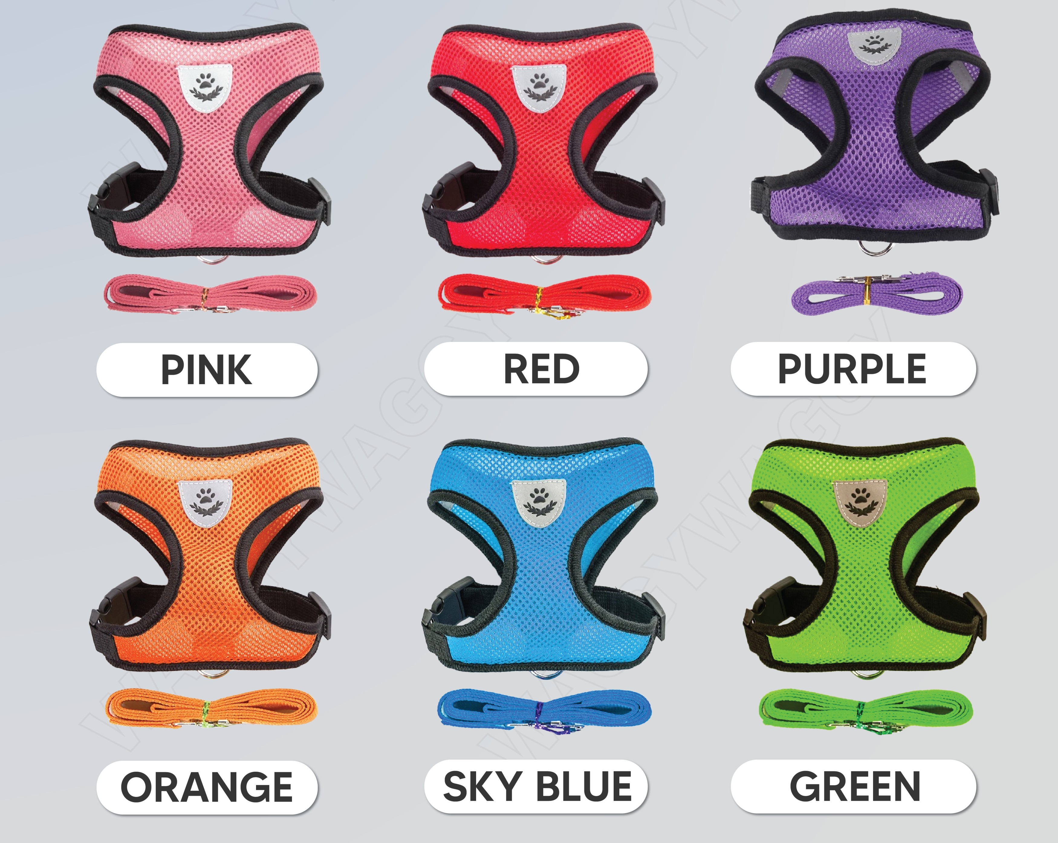 WaggyWaggy Pet Harness Lead Cat Dog Adjustable Tali Kucing Panjang ...