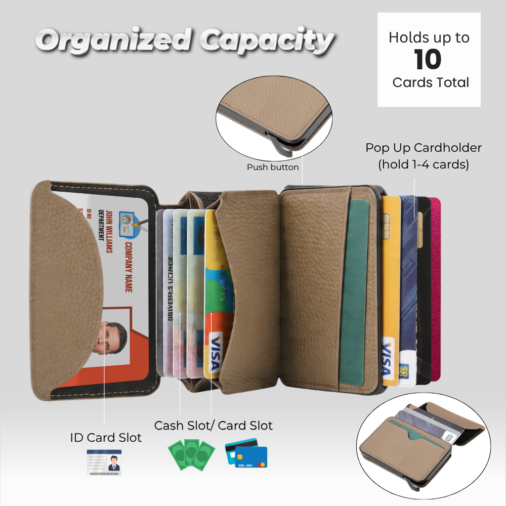 Charles Berkeley CLICK Card Case Aluminium Genuine Cow Leather Card ...