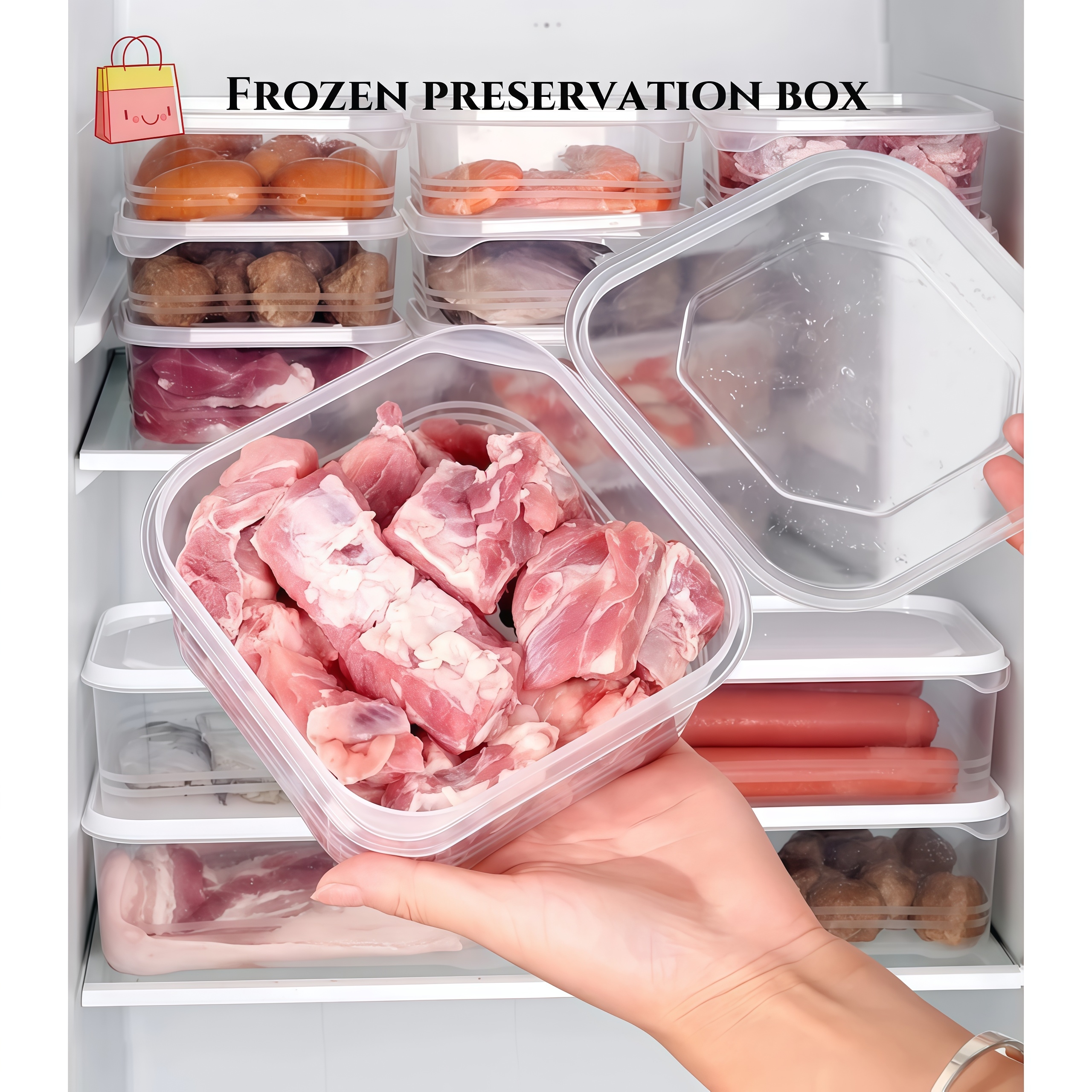 Fresh Seal Refrigerator Freezer Organizer Meat Food Storage Box ...