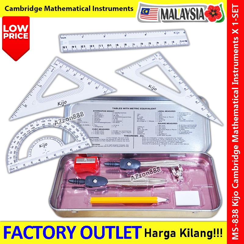 Mathematical Instruments Cambridge Geometry Set Math Set Mathematical ...