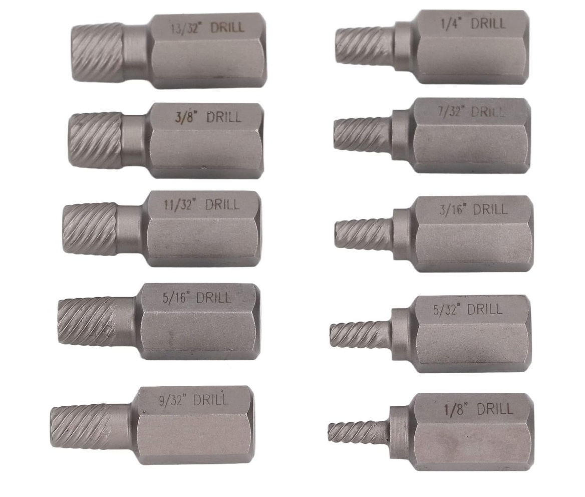 10 Pieces Hex Bolt Extractor Set Damaged Set Hex Head Broken Bolt ...