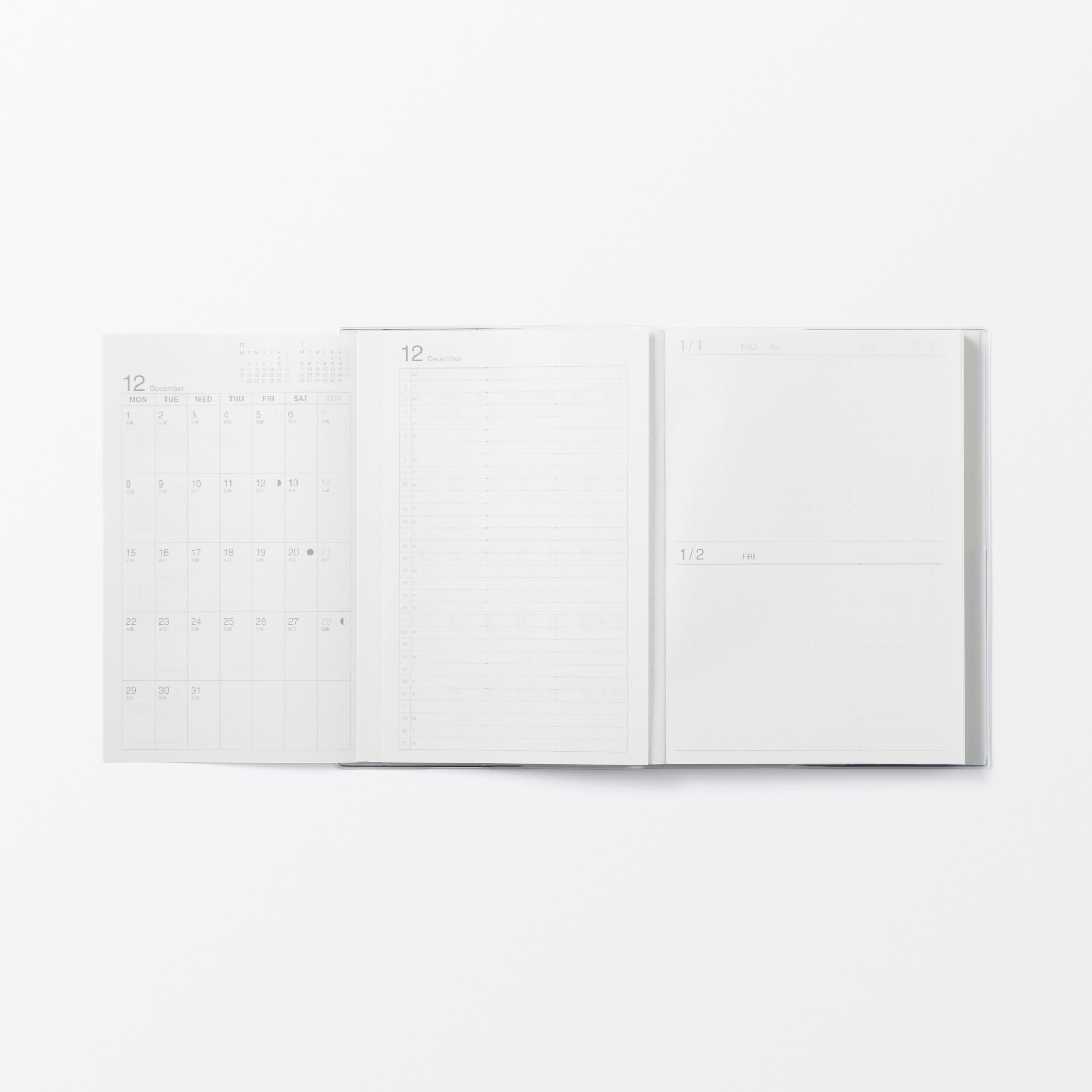 [NEW ARRIVAL] MUJI 2026 Viewable-at-once Monthly/Daily planner/From Dec ...