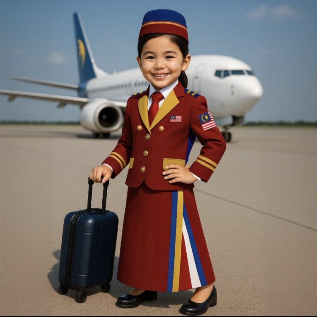 BAJU SET PILOT WIRA MERDEKA BUDAK PEREMPUAN | Shopee Malaysia
