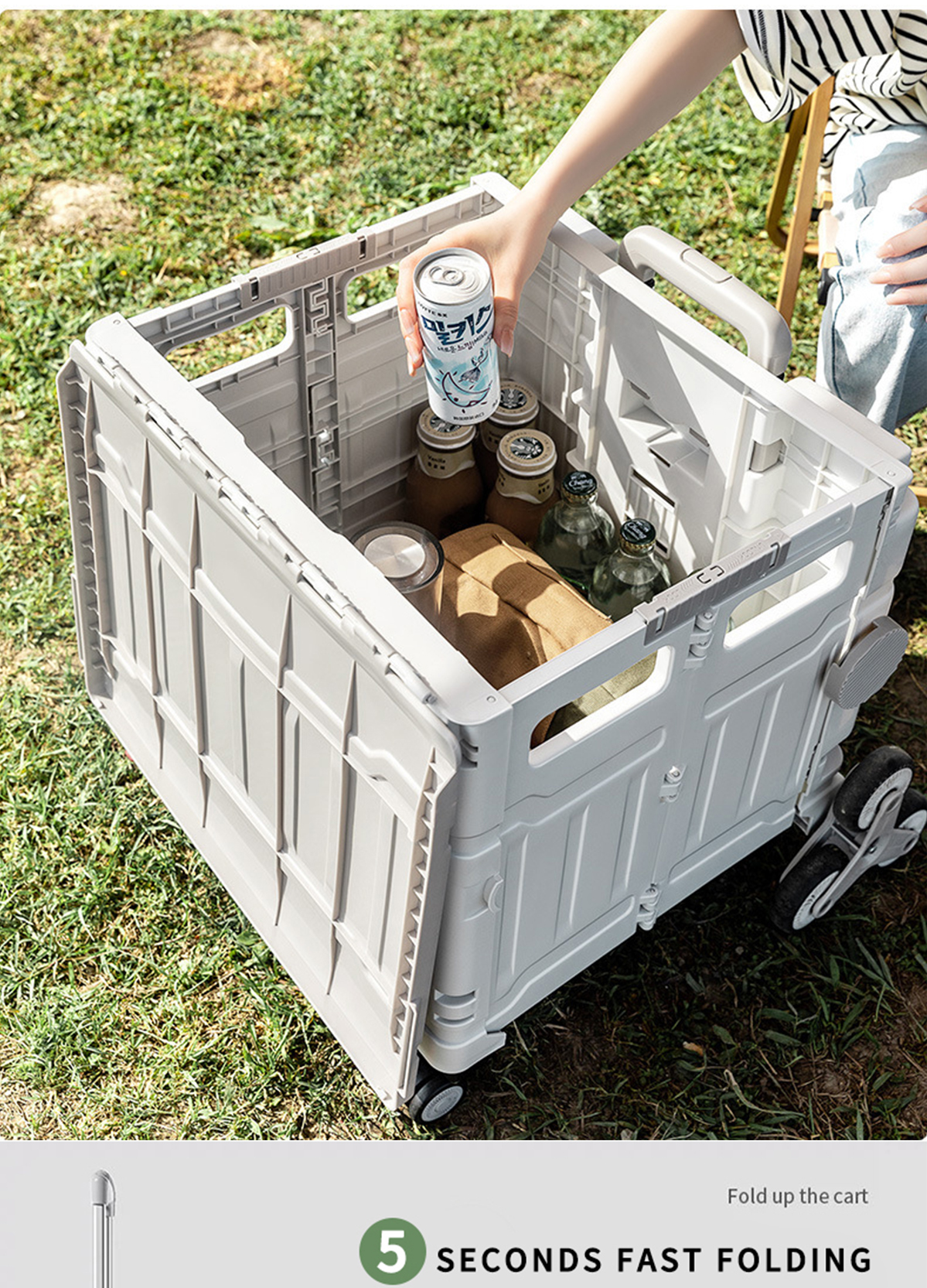 WH Trolley Shopping Cart Lightweight, Easy To Carry, Lockable Direction ...