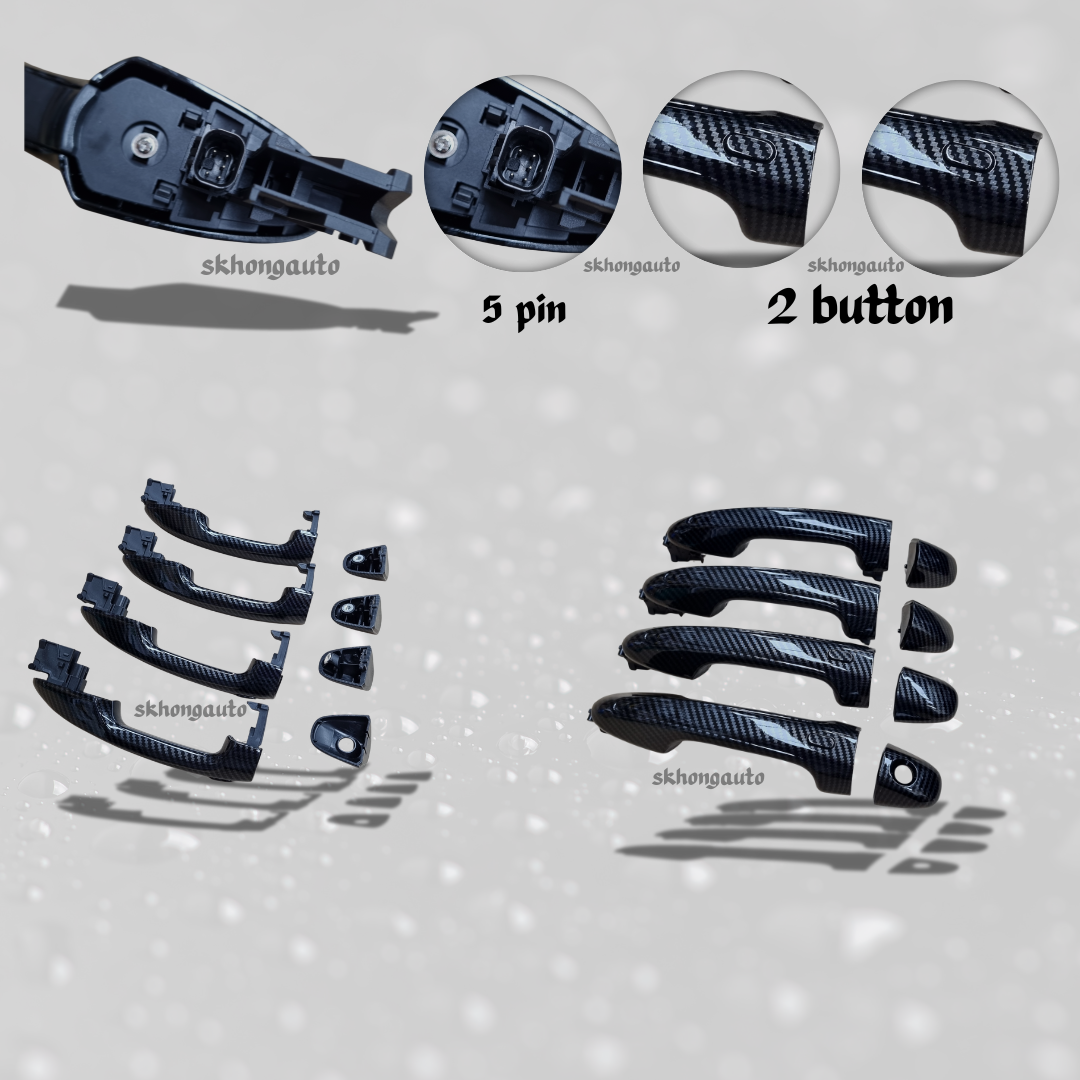 toyota hilux revo 2015-2025 car door outler handle keyless carbon fiber ...