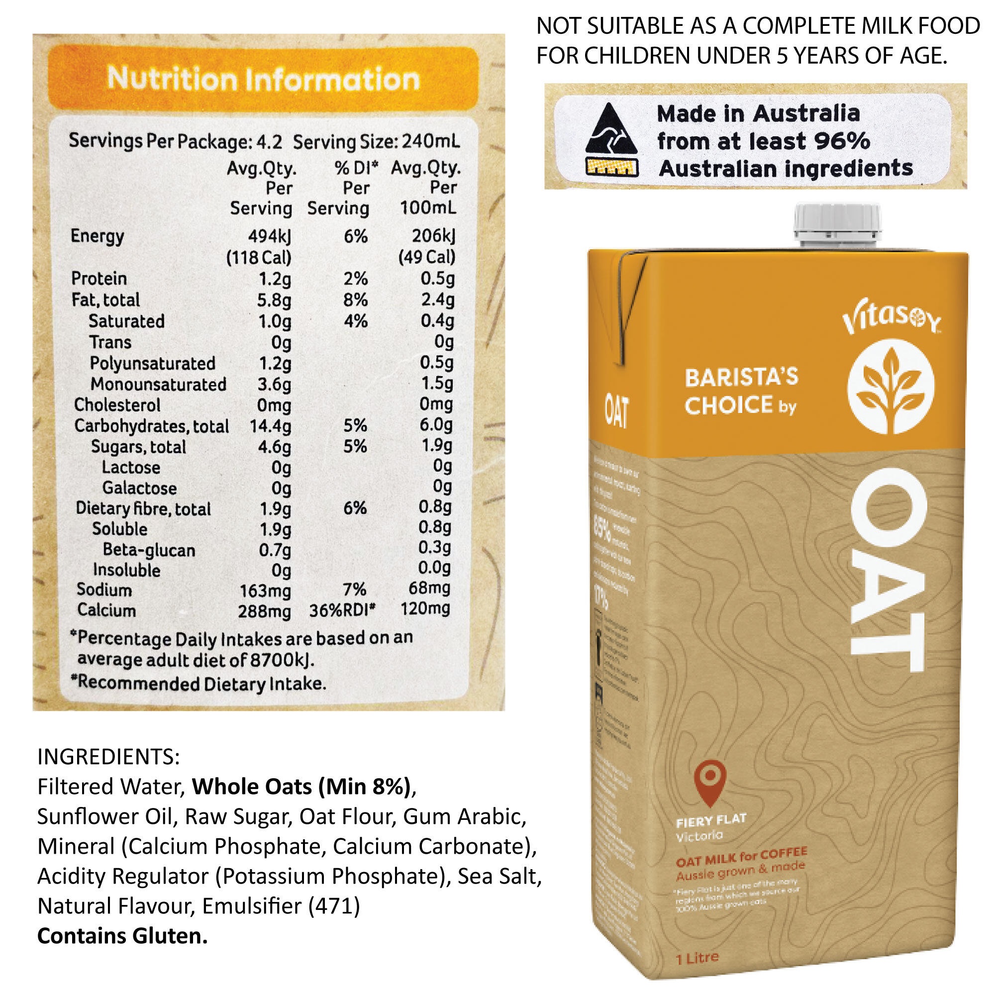 Vitasoy Barista's Choice Plant Based Oat Milk 1 Liter | Shopee Malaysia