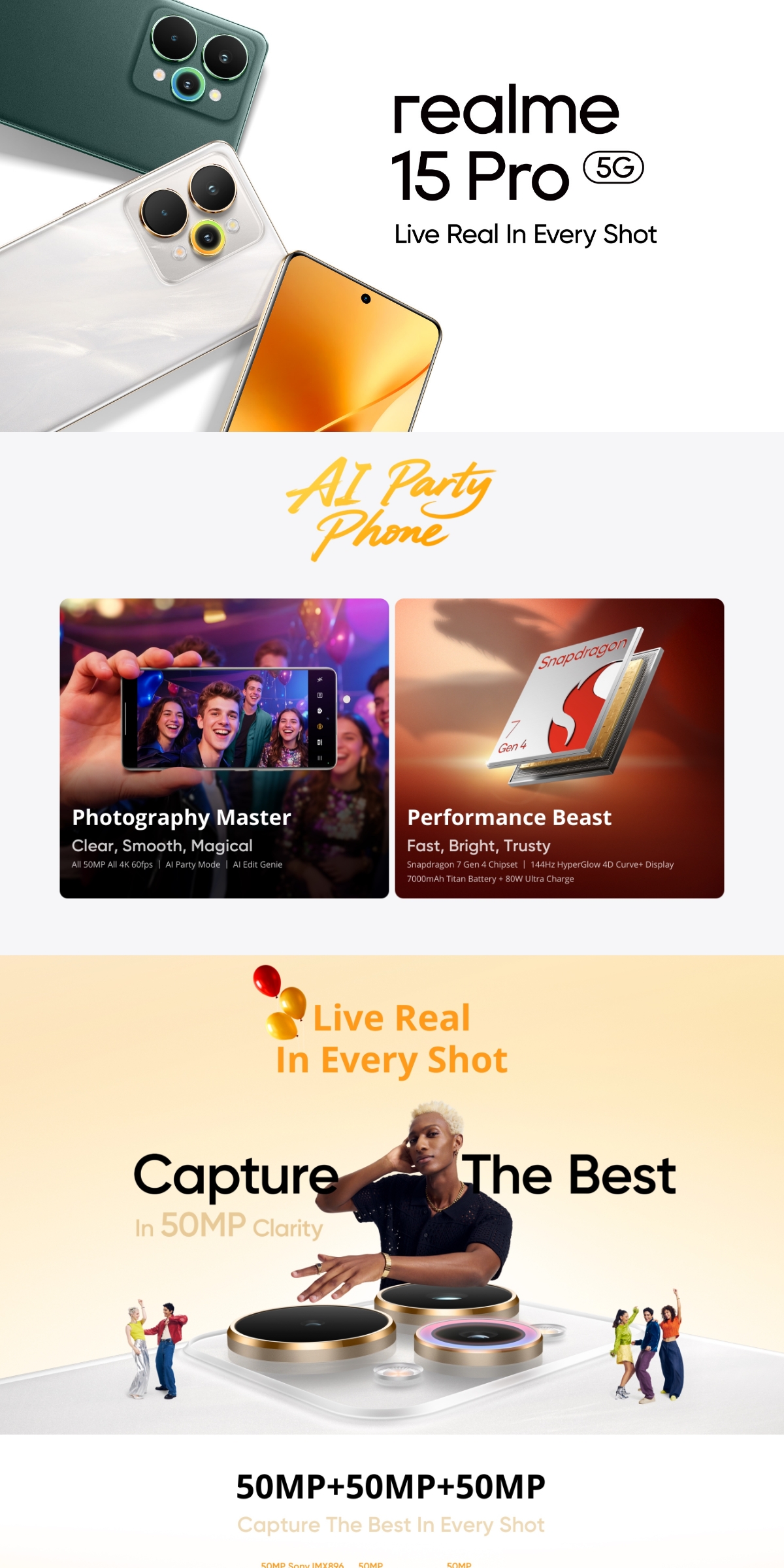 realme 15 Pro (12+256GB) | Triple 50MP AI Camera | Snapdragon 7 Gen 4 ...