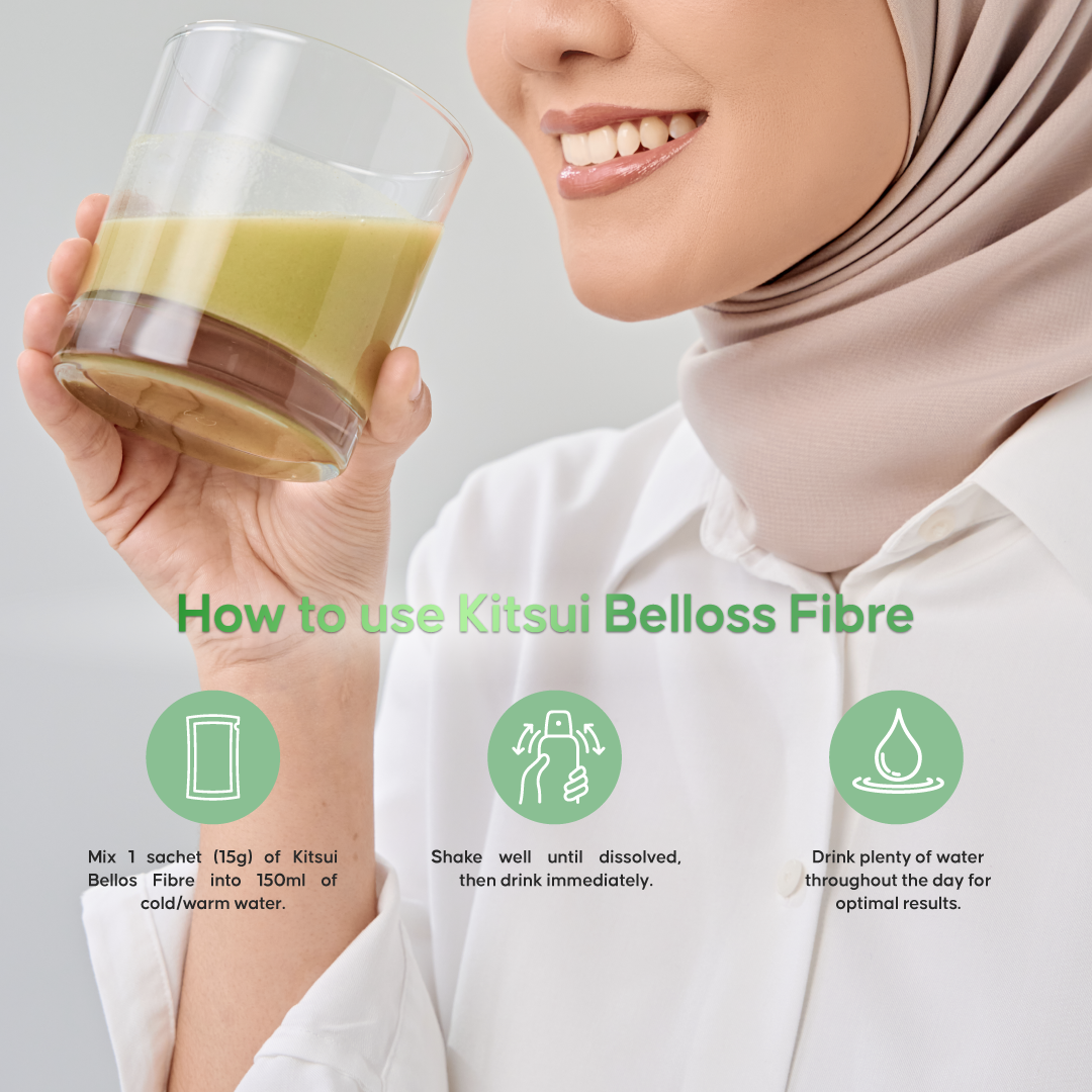 KITSUI Belloss Fiber | 15's x 15g - Halal Detox Fiber Drink | Sembelit ...