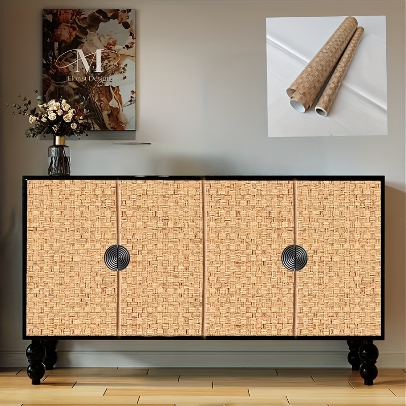 PVC Wallpaper Buluh Bamboo Bedroom wall Sicker Papan Balak Waterproof ...