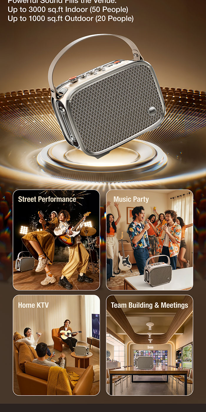 Divoom SongBird Ultra 100W Portable Bluetooth Speaker + Dual Mic ...