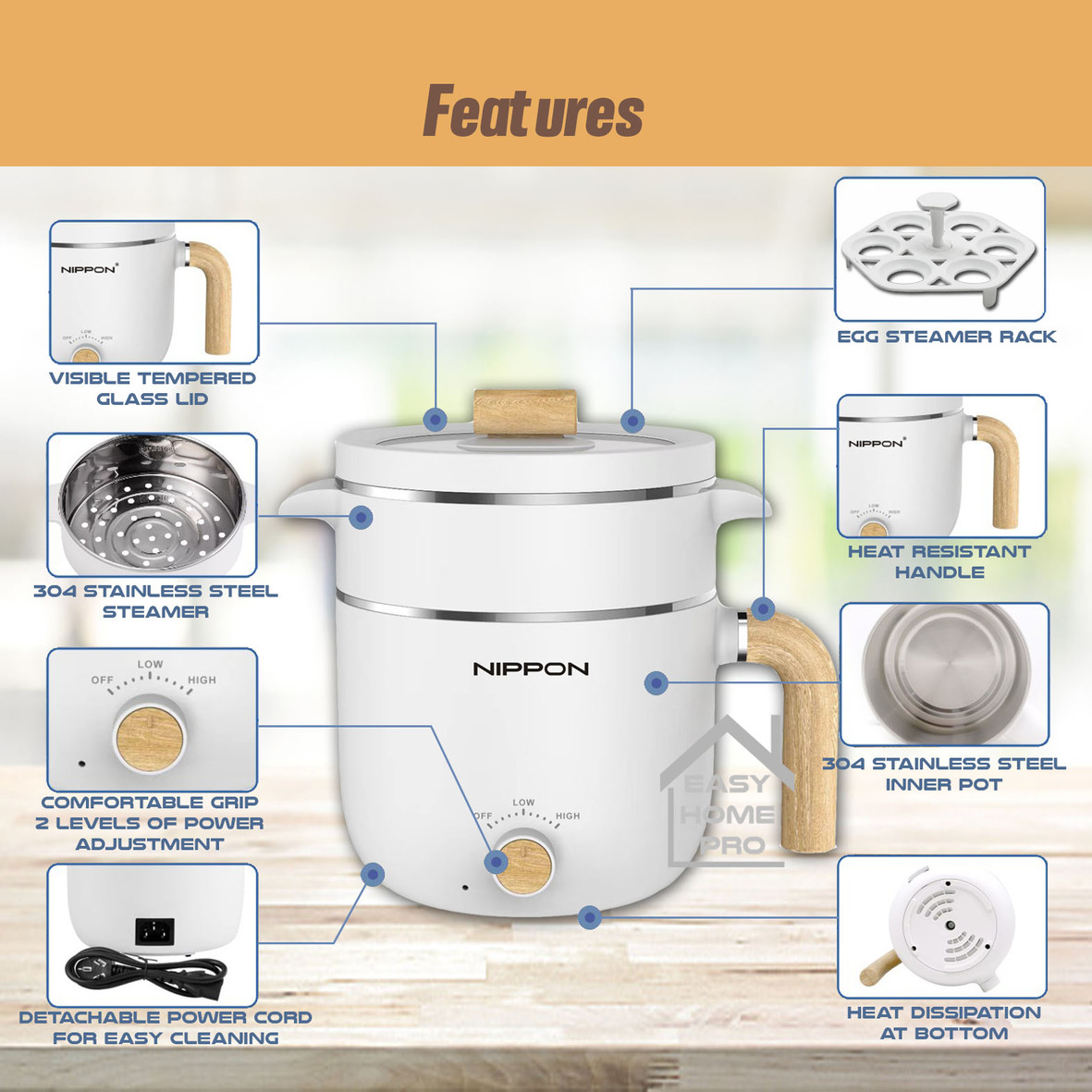 NIPPON NMC-E16 MULTI COOKER MULTICOOKER 1.6L | Shopee Malaysia