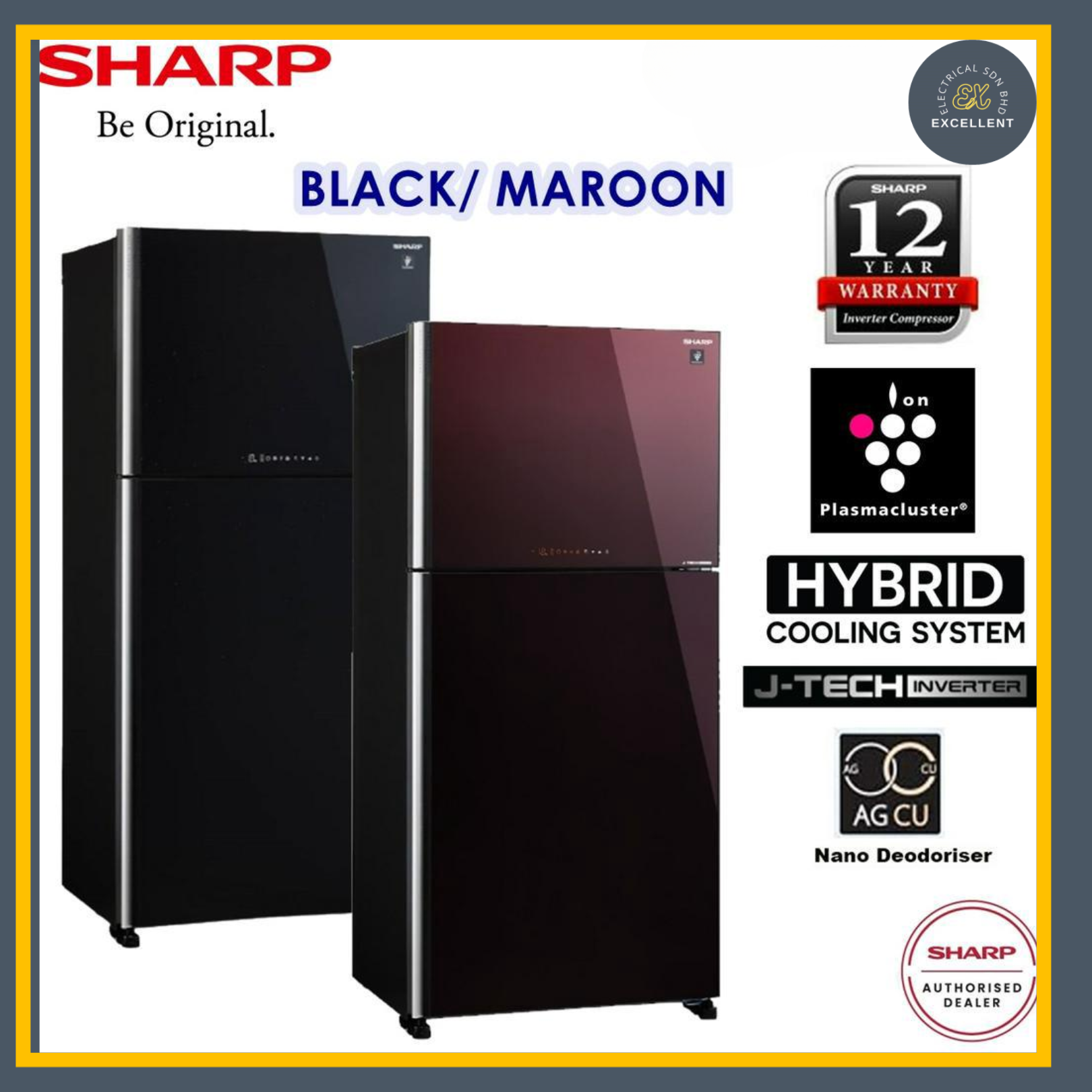 SHARP SJP882MFGK SJP882MFGM 720L 2-DOOR INVERTER REFRIGERATOR / TOP ...