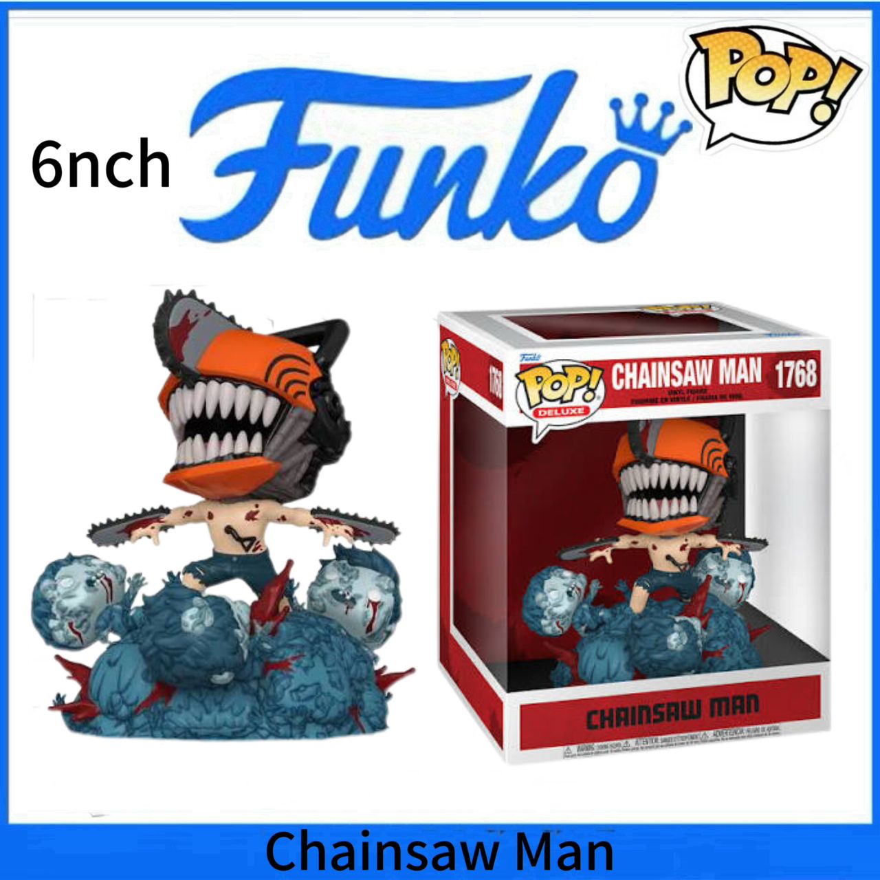 Original Funko Pop Deluxe 6" Movies Chainsaw Man 1768 Collection Figure ...